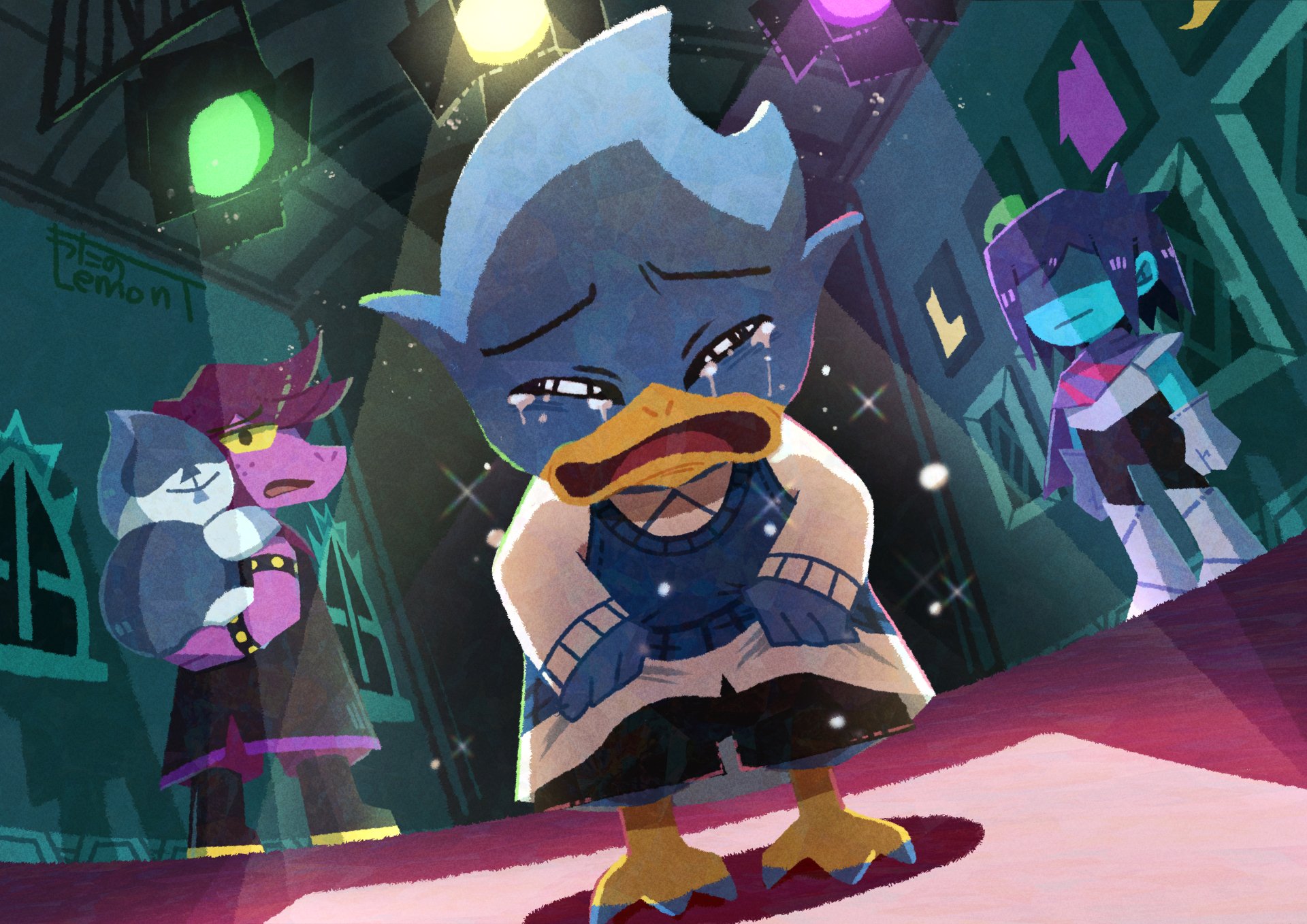 Deltarune 4K Ultra HD Wallpaper: Kris, Susie, Lancer & Berdly United by ...