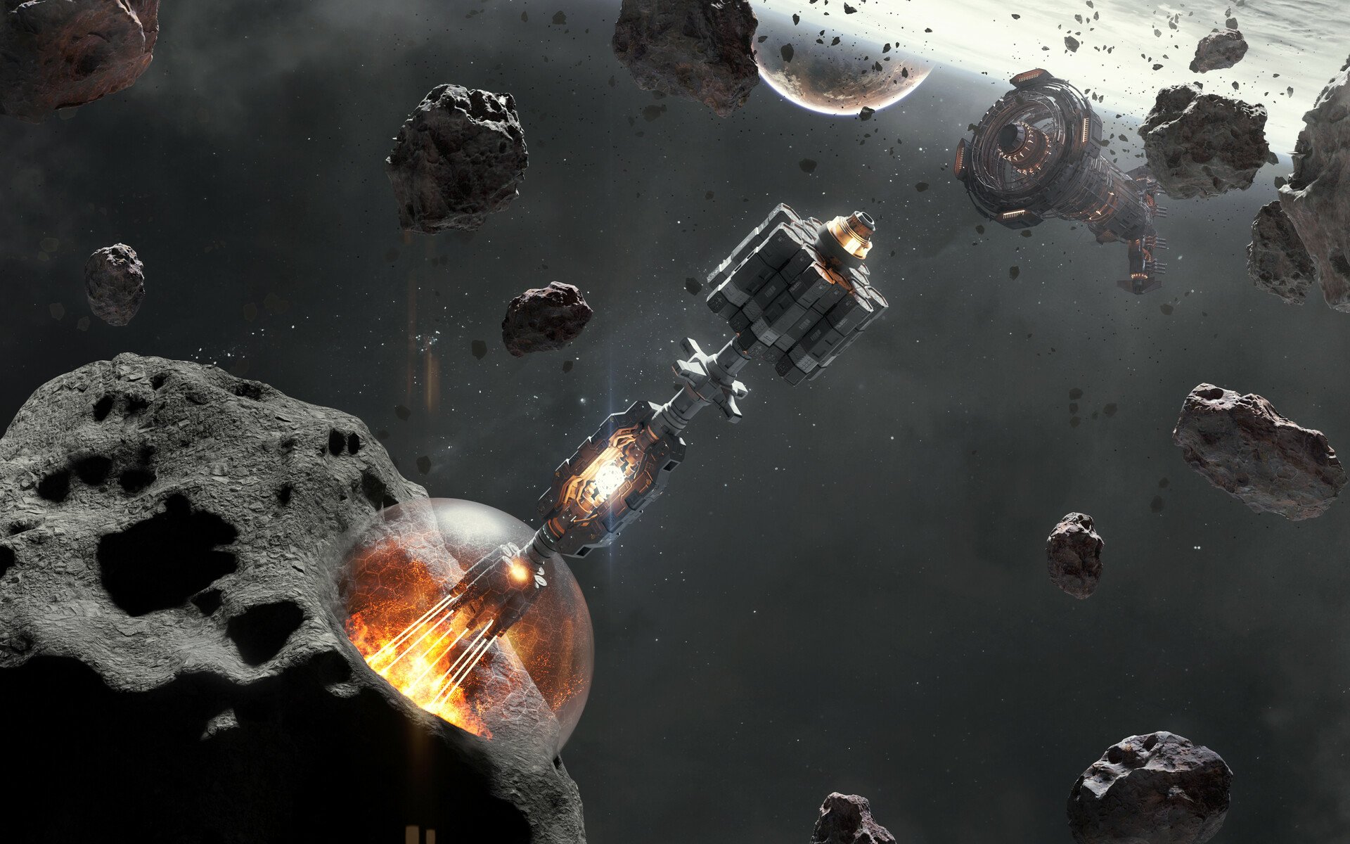 Space Mining Adventure HD Wallpaper by Vadim Sadovski