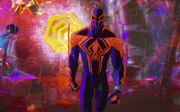 Spider-Man 2099 in Action - 4K Ultra HD Wallpaper