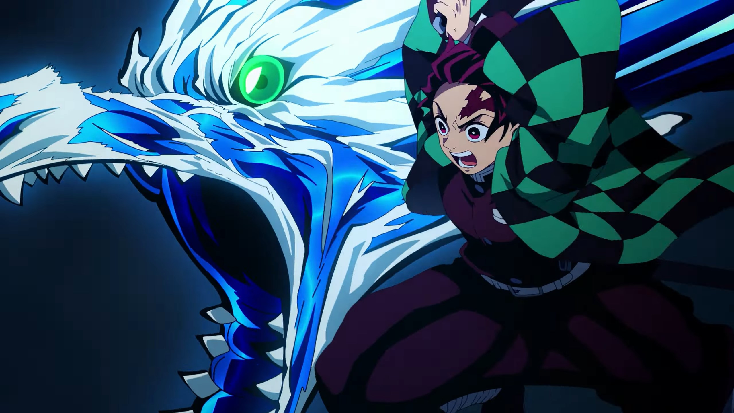 Demon Slayer HD Wallpaper – Epic Anime Action with Tanjiro and Dragon ...