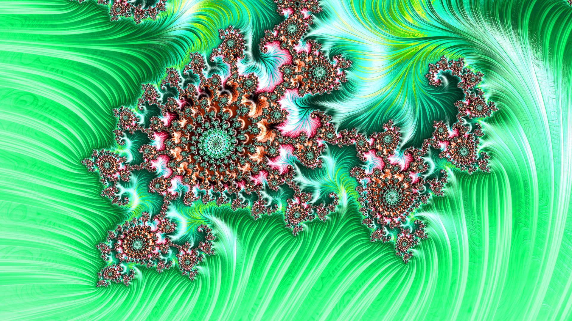 Fractal Art for your Desktop - Vivid Green and Other by Dr-Pen