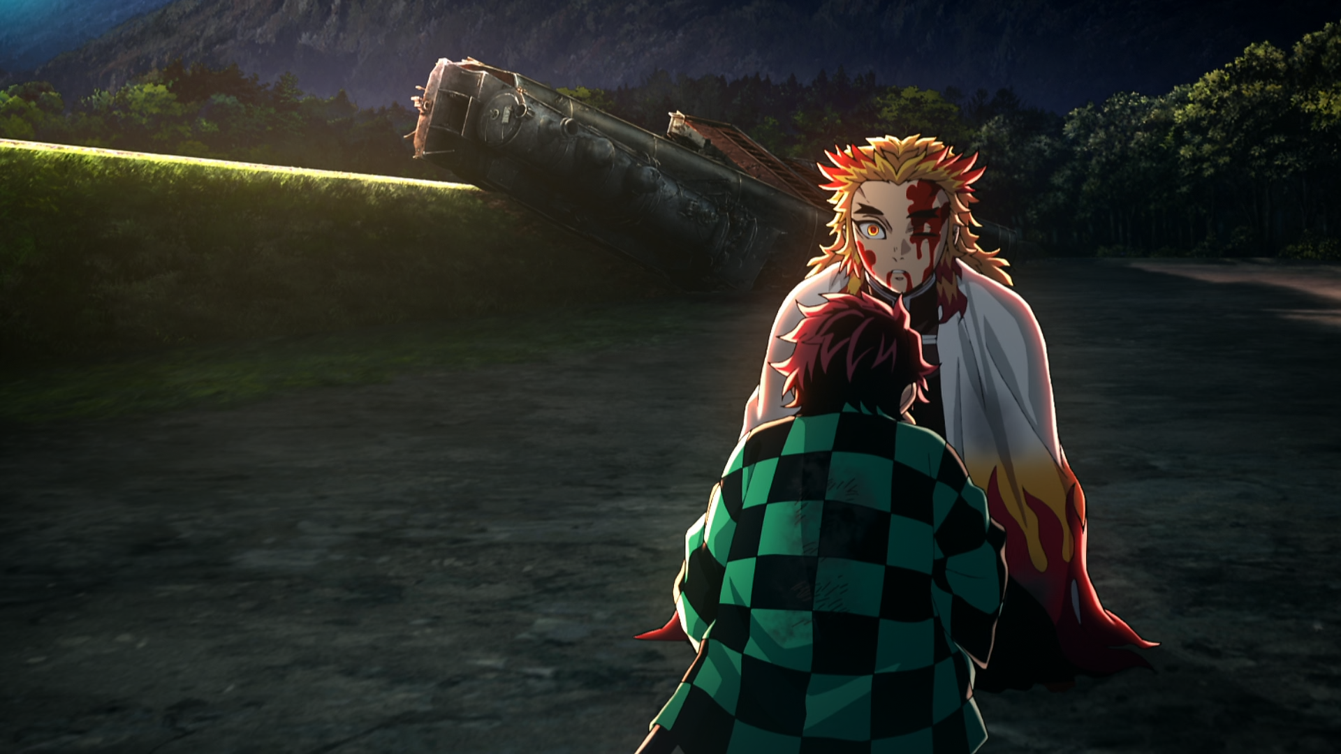 Epic HD Wallpaper: Kyojuro Rengoku & Tanjiro Kamado - Demon Slayer Legends