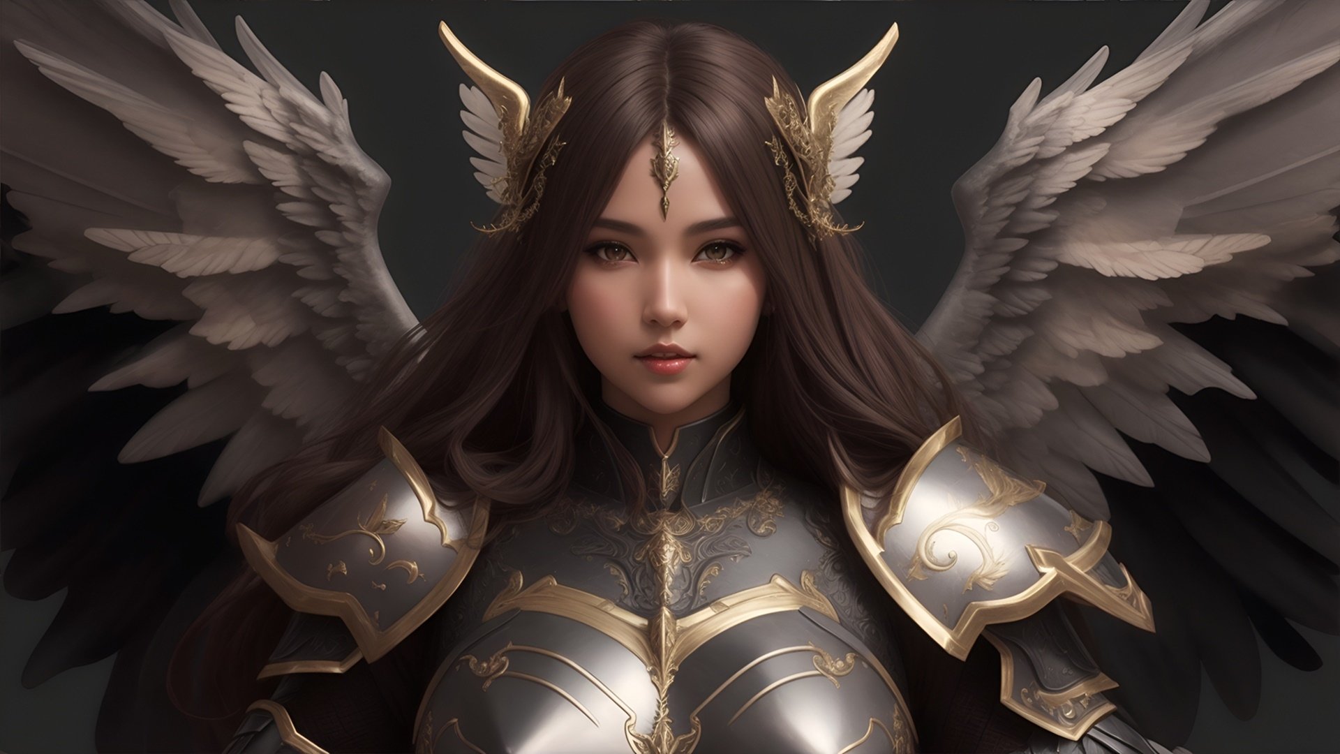 Download Woman Fantasy Armor Brown Hair Wings Fantasy Girl HD Wallpaper ...