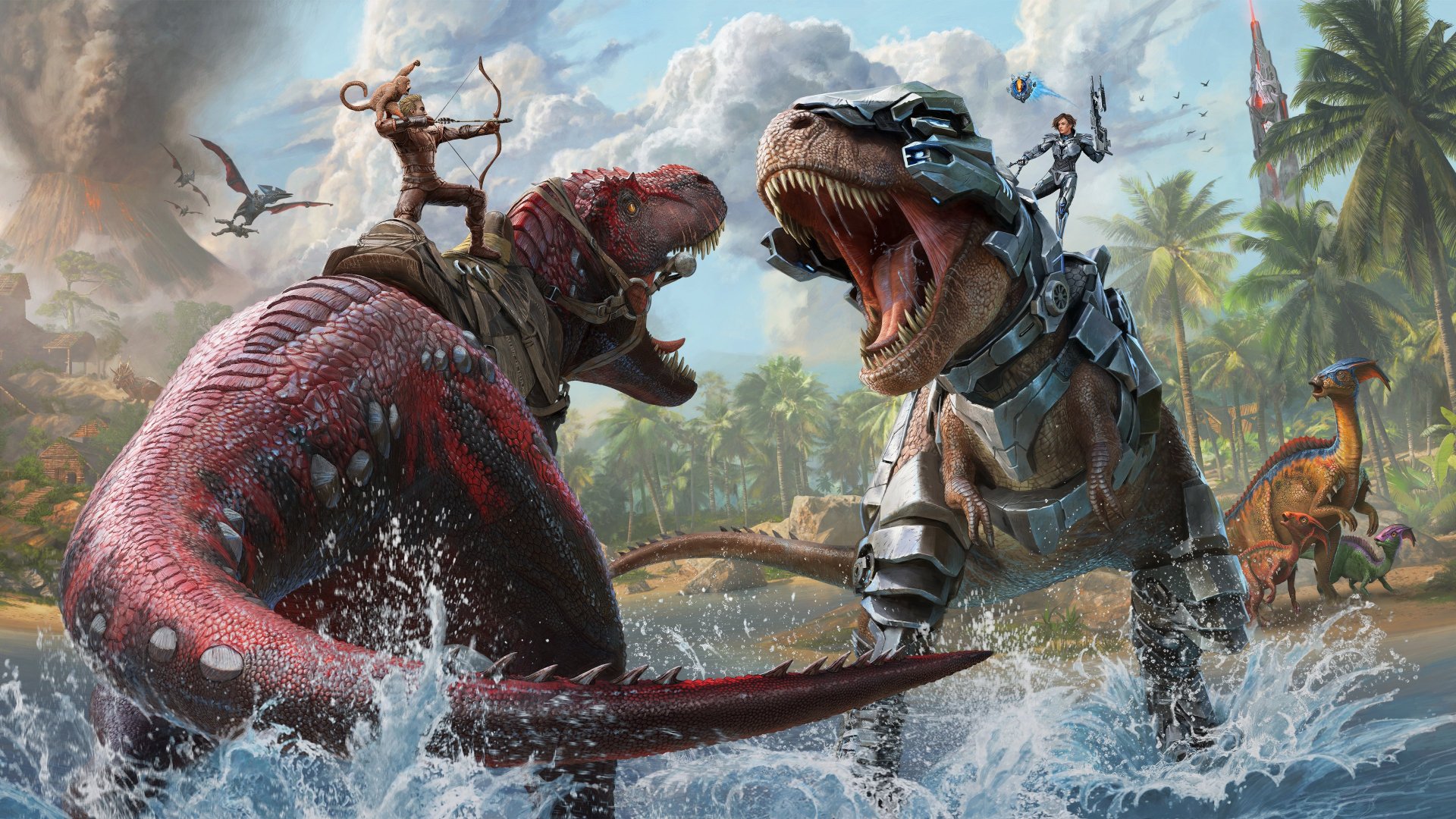 Download Dino Clash - Free 4K Ultra HD Wallpaper from ARK: Survival ...