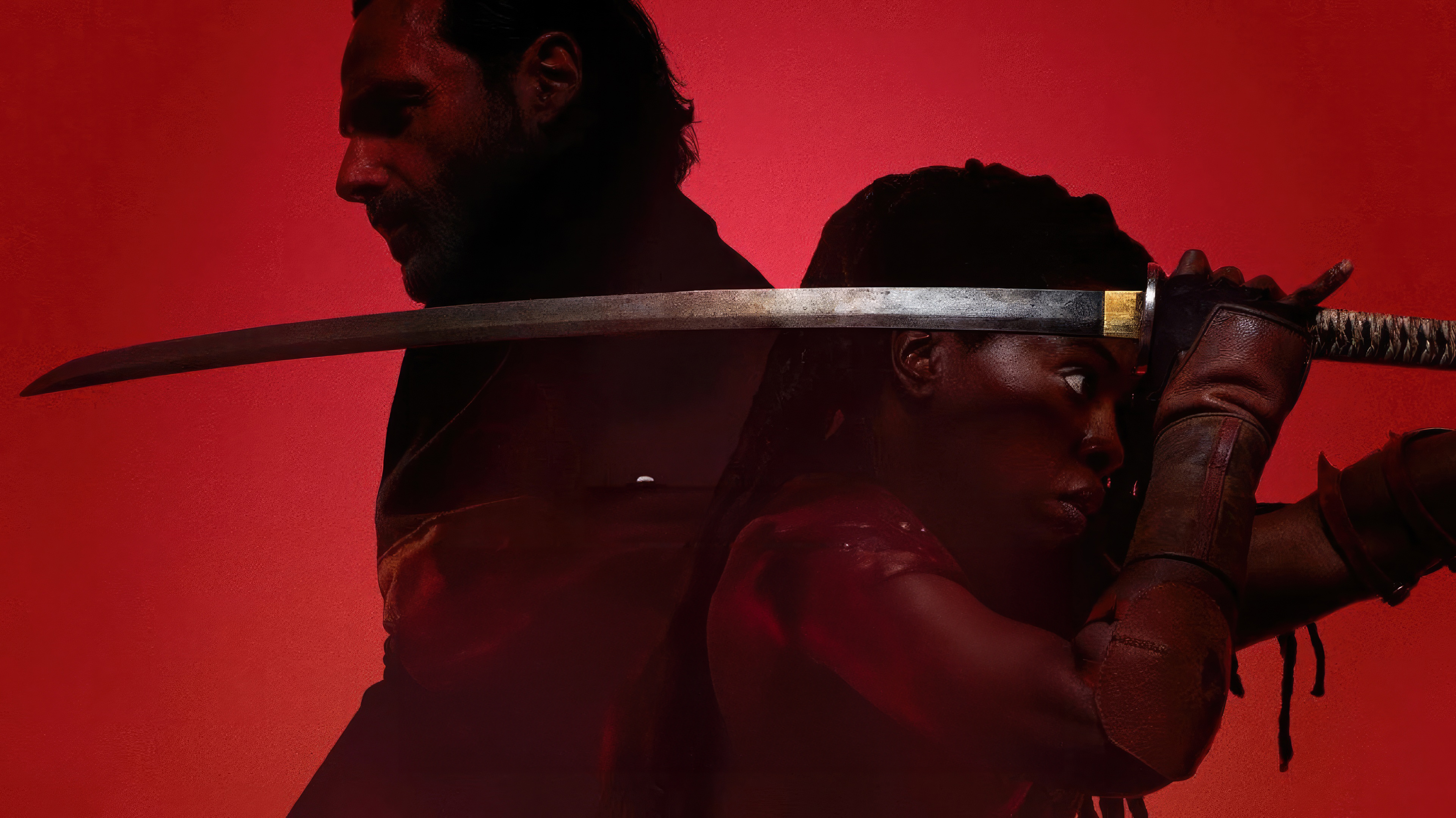 The Walking Dead Survivors Red Background HD Wallpaper