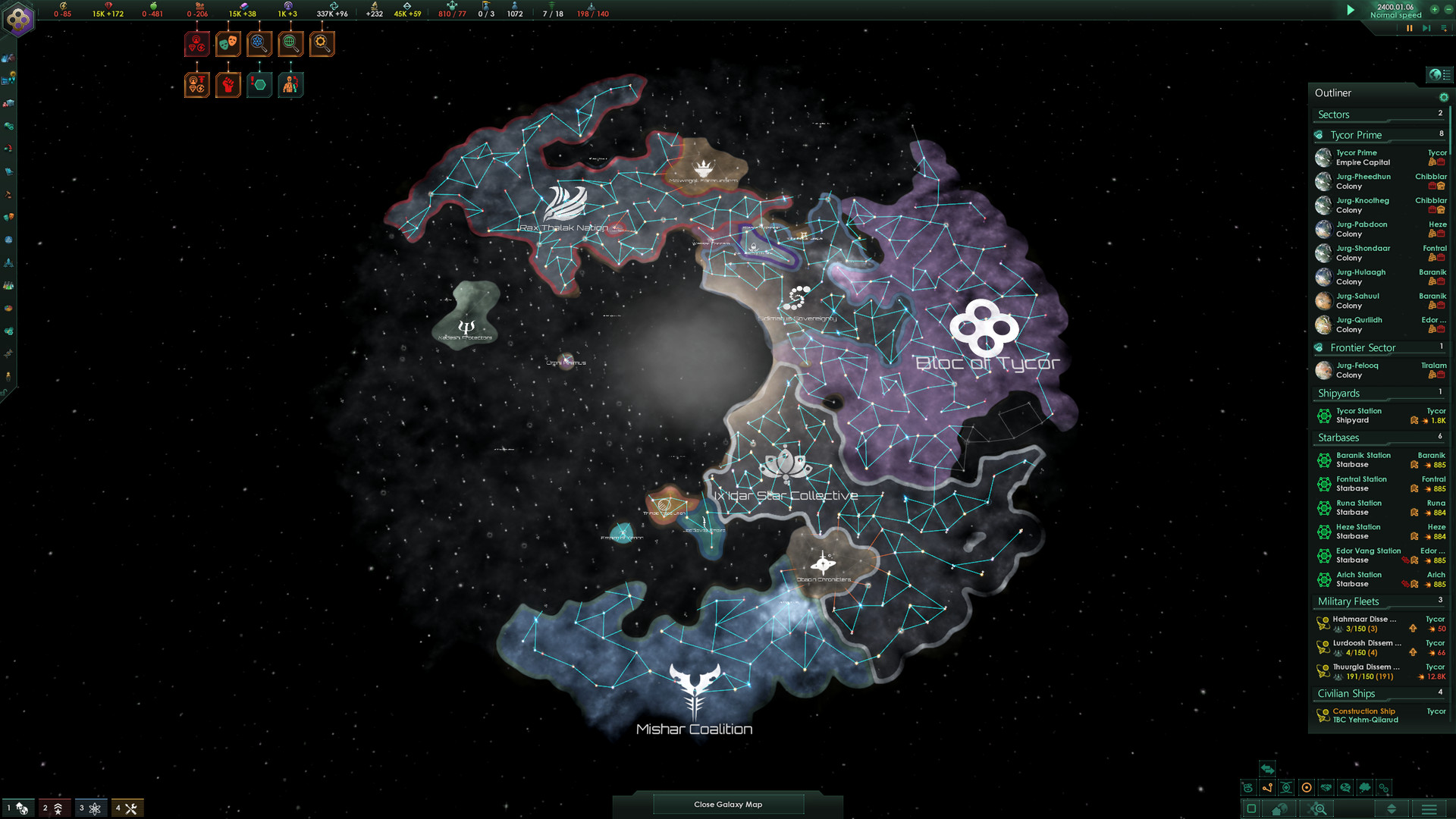 Stellaris Game Galactic Map HD Wallpaper