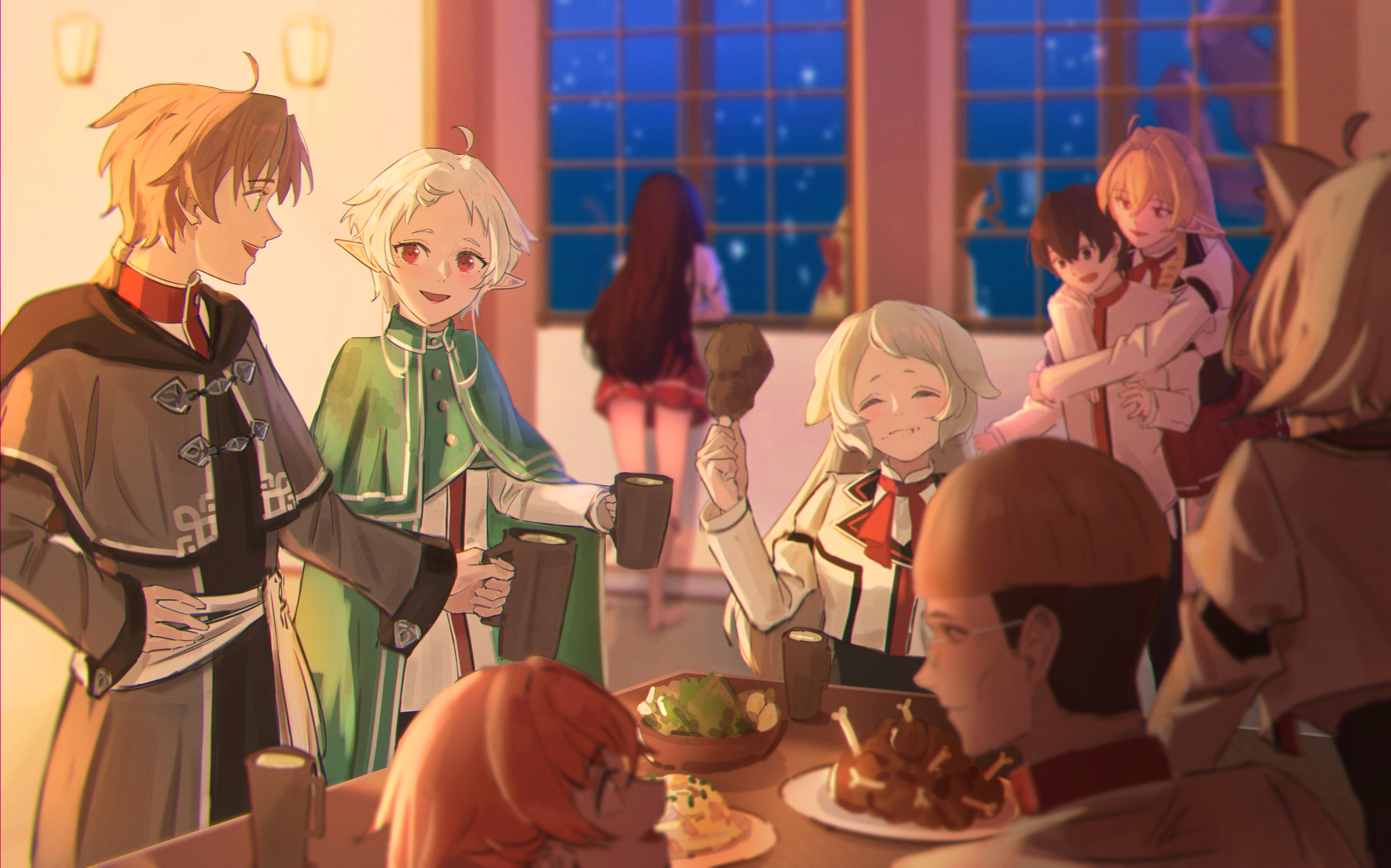 Mushoku Tensei 4K Ultra HD Anime Wallpaper – Heartwarming Tavern Moment ...