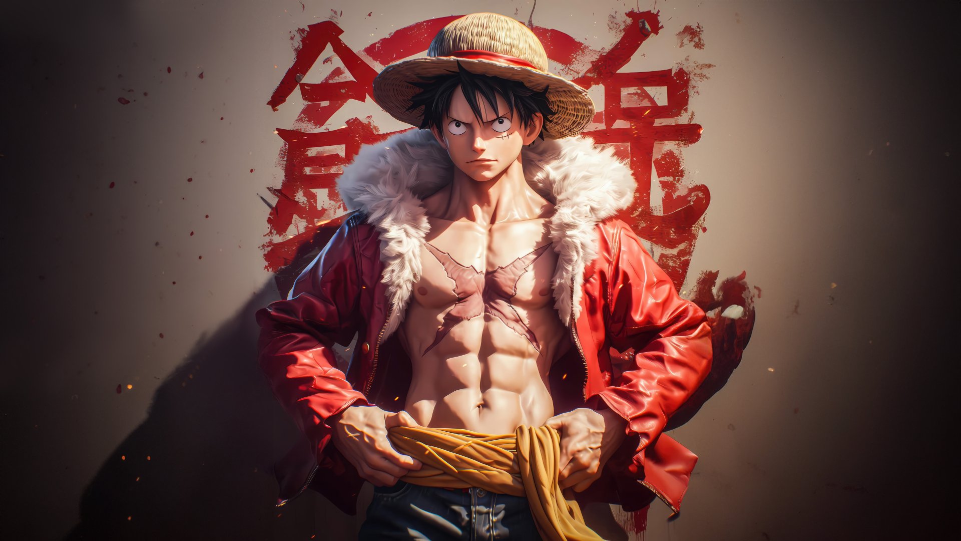 One Piece Anime HD Wallpaper - Monkey D. Luffy in Action by flux_ani