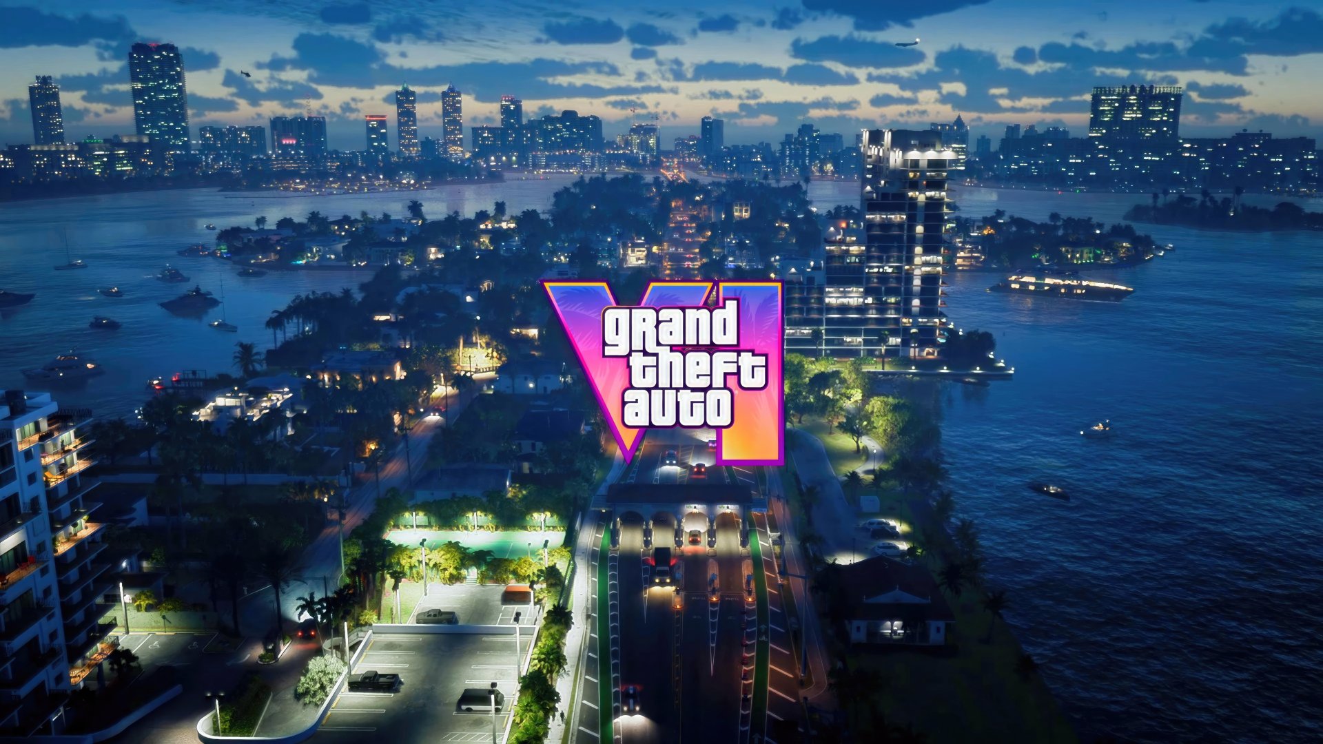 Grand Theft Auto VI HD Wallpaper - Vibrant Night Cityscape