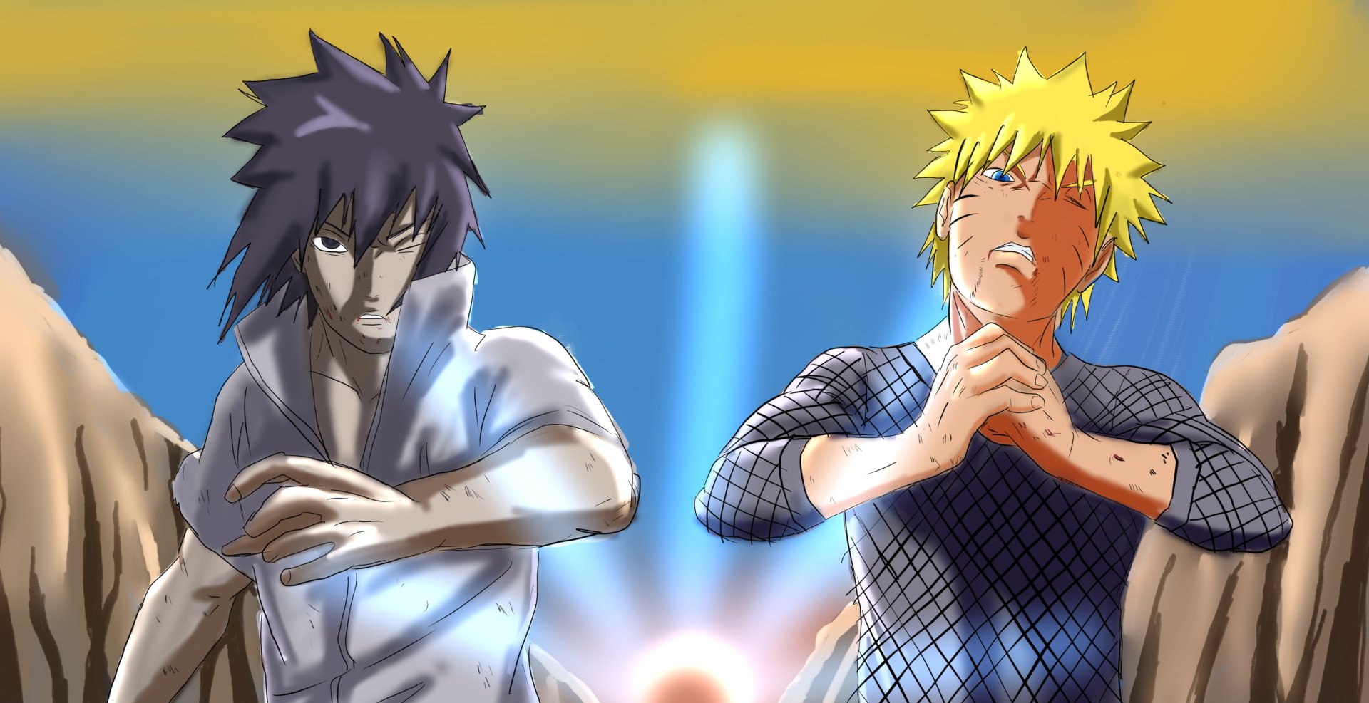 naruto vs sasuke by LOKI666