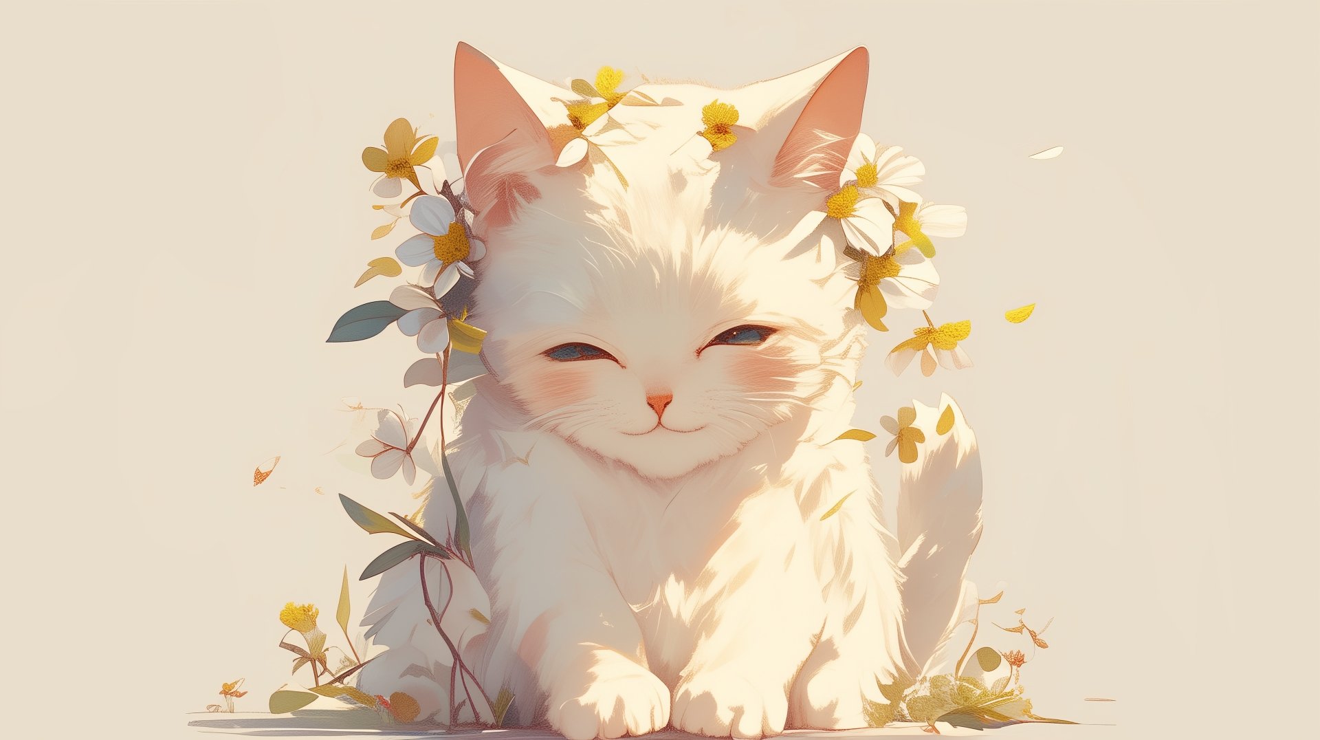 Floral Feline Bliss in 4K Ultra HD by robokoboto