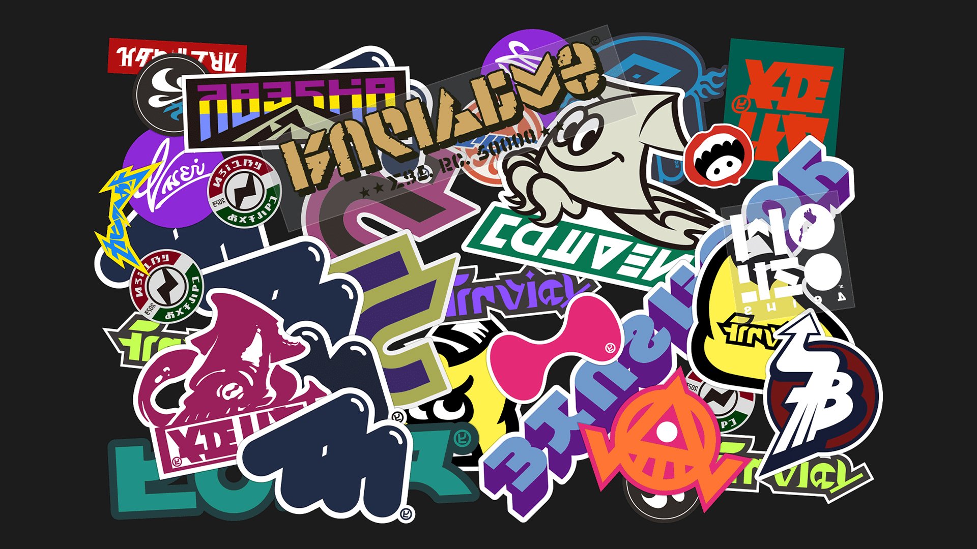 Splatoon Vibes: Ultimate HD Sticker Explosion Wallpaper