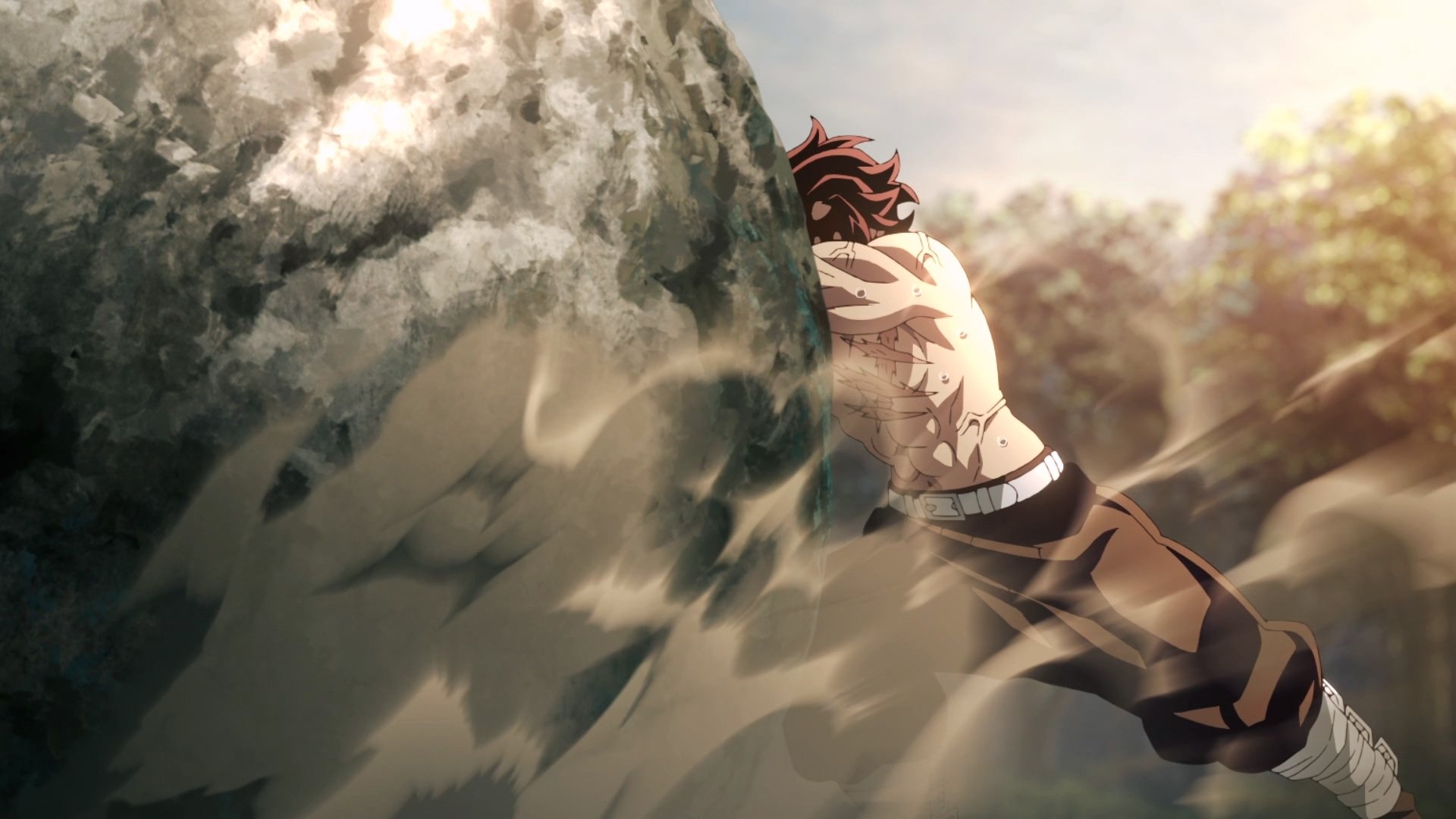 Tanjiro Kamado: Demon Slayer HD Wallpaper Action Scene