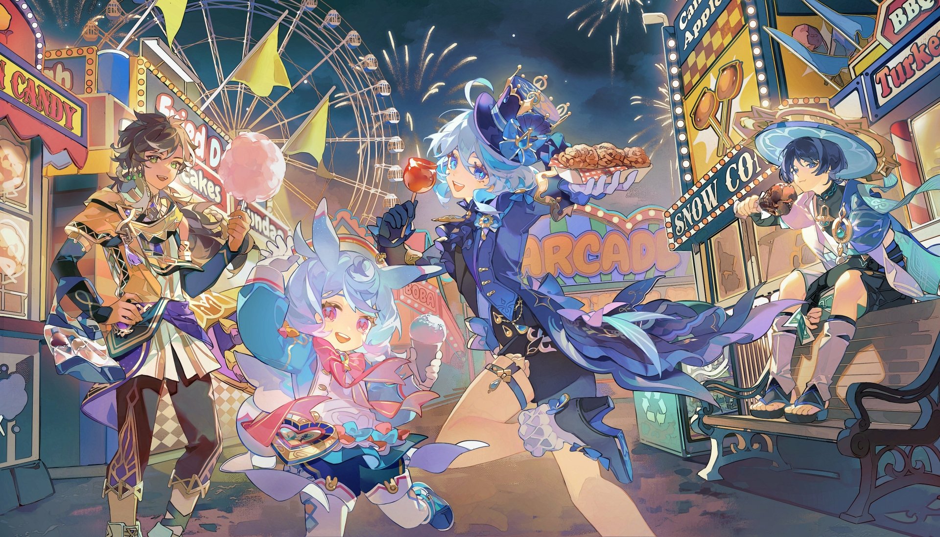 Genshin Impact — Arcade Night: Furina, Sethos & Sigewinne (4K Ultra HD ...