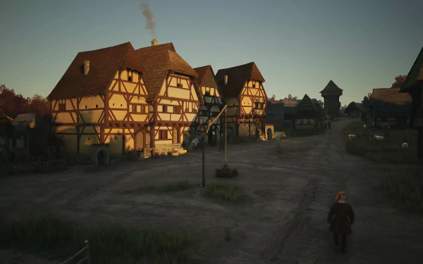 Manor Lords Village - HD Game Wallpaper