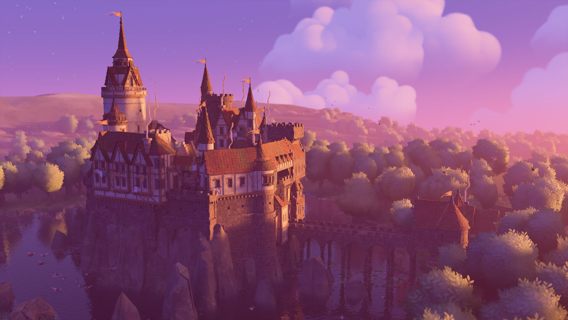 Tiny Glade HD Wallpaper: Enchanting Video Game Landscape