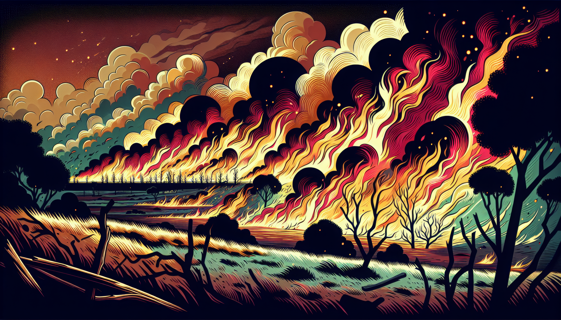 Stunning Wildfire: A 4K Ultra HD Wallpaper Experience by QuantumCurator