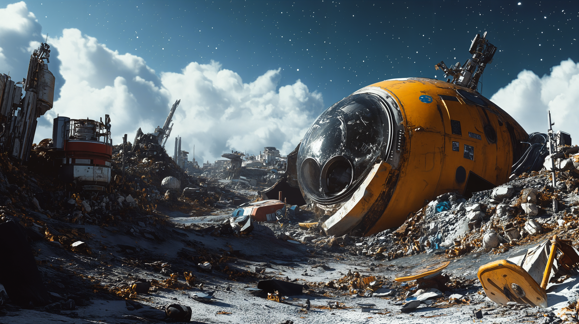 Cosmic Ruins: 4K Ultra HD Sci-Fi Space Junkyard by robokoboto