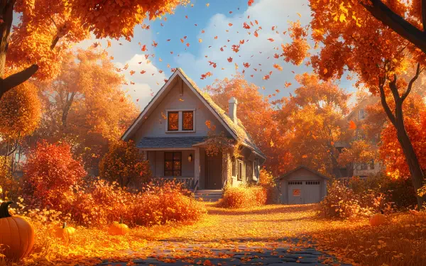 HD Wallpaper: Scenic Fall Road in Beautiful Weather by robokoboto