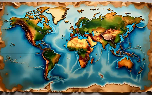 Stunning 4K Ultra HD World Map Wallpaper by QuantumCurator