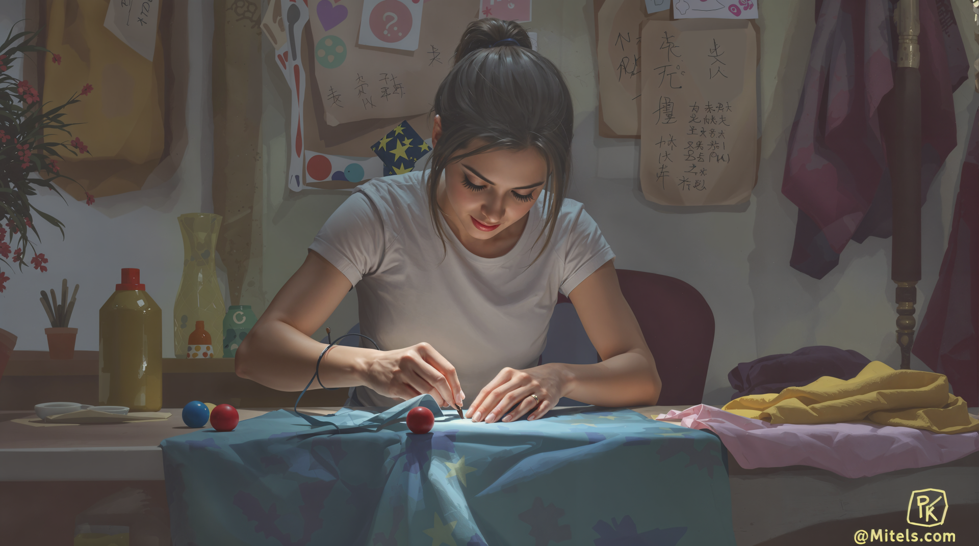 Sewing Serenity: A 4K Ultra HD Wallpaper by QuantumCurator