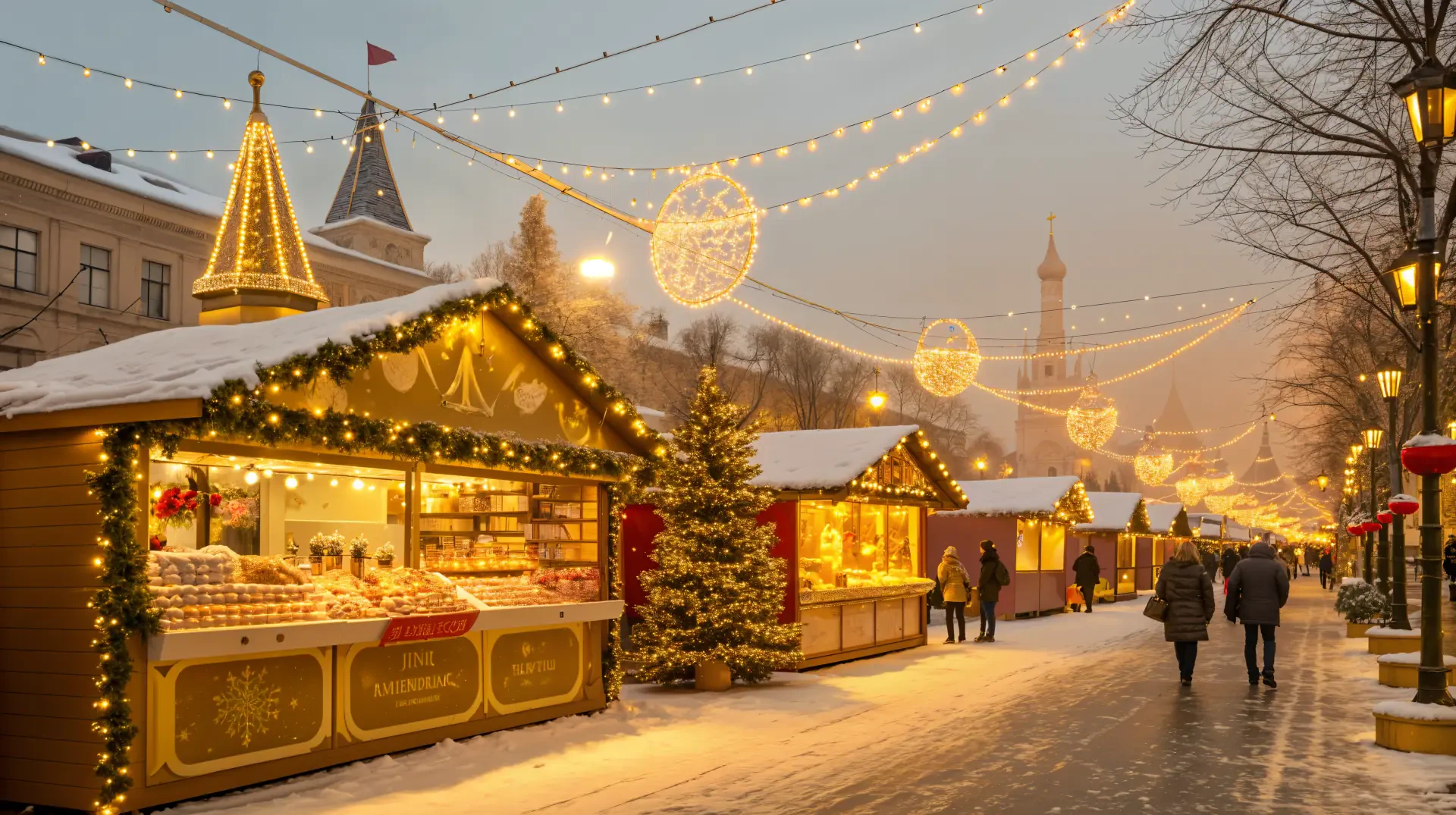 Enchanting Christmas Market - 4K Ultra HD Wallpaper by QuantumCurator