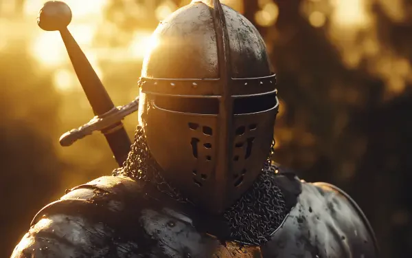 **Majestic Medieval Knight - 4K Ultra HD Wallpaper** by QuantumCurator