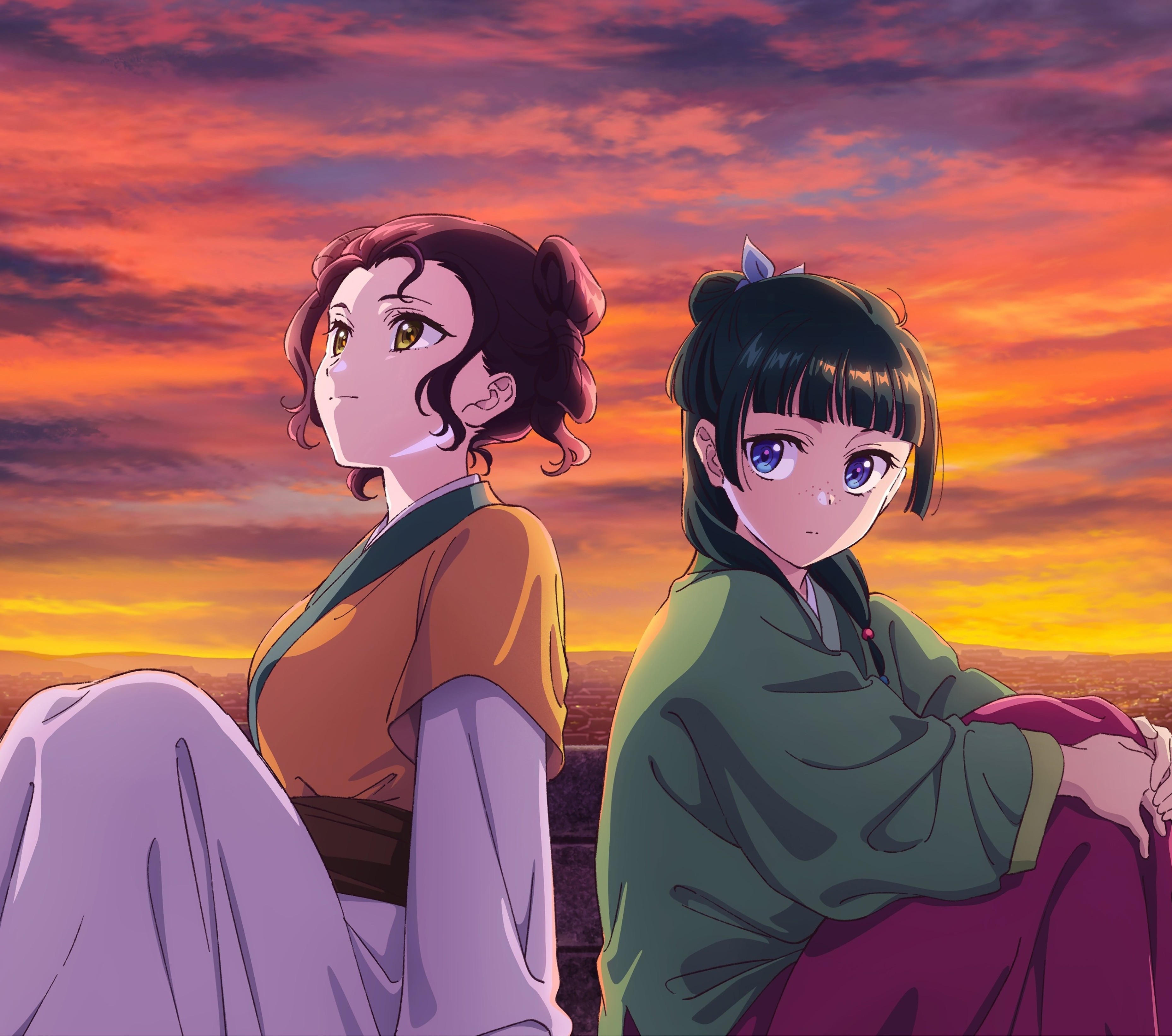 The Apothecary Diaries HD: Maomao & Shisui Sunset Moment Wallpaper