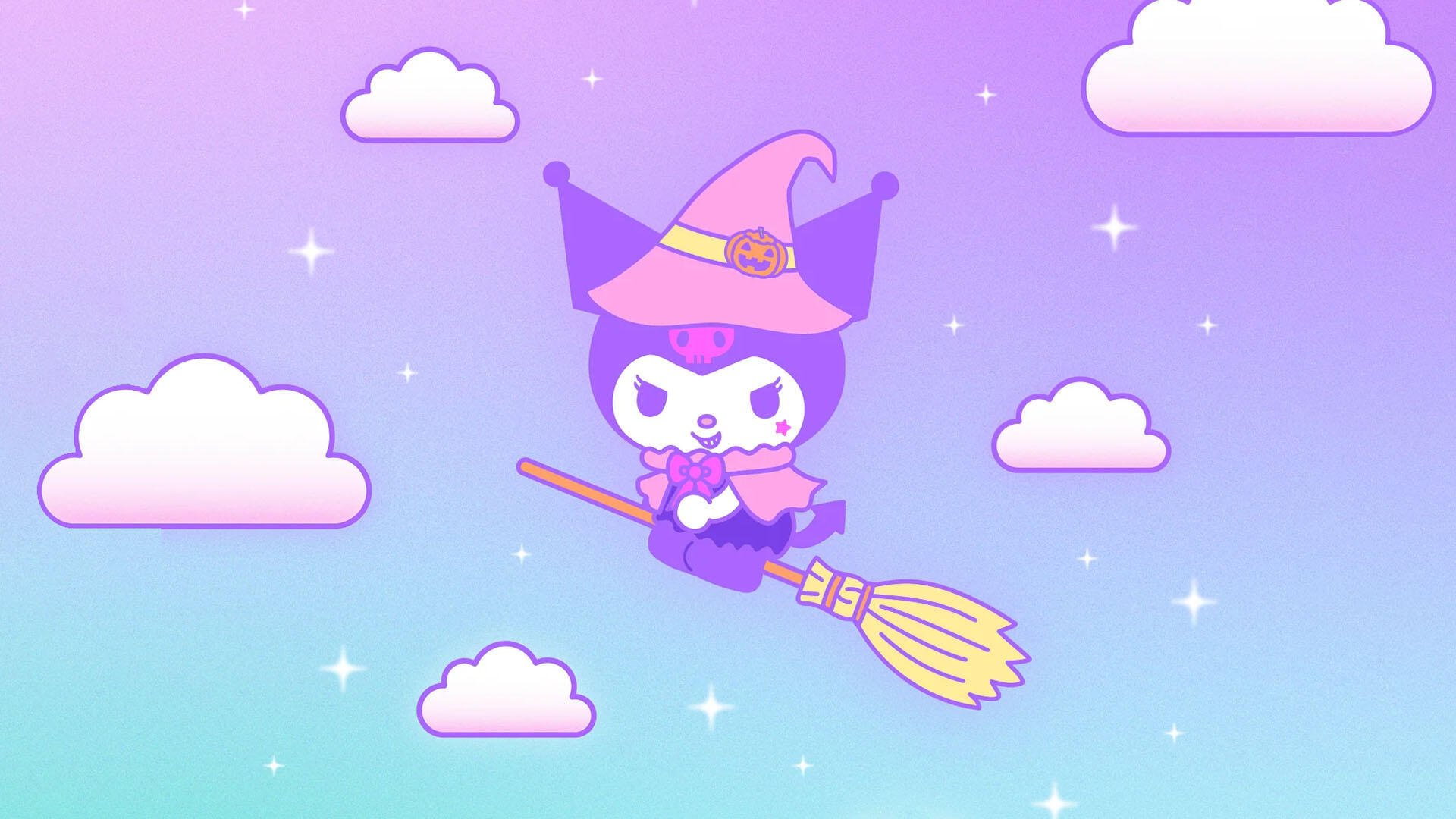 Hello Kitty Witch HD Wallpaper – Magical Skies Delight