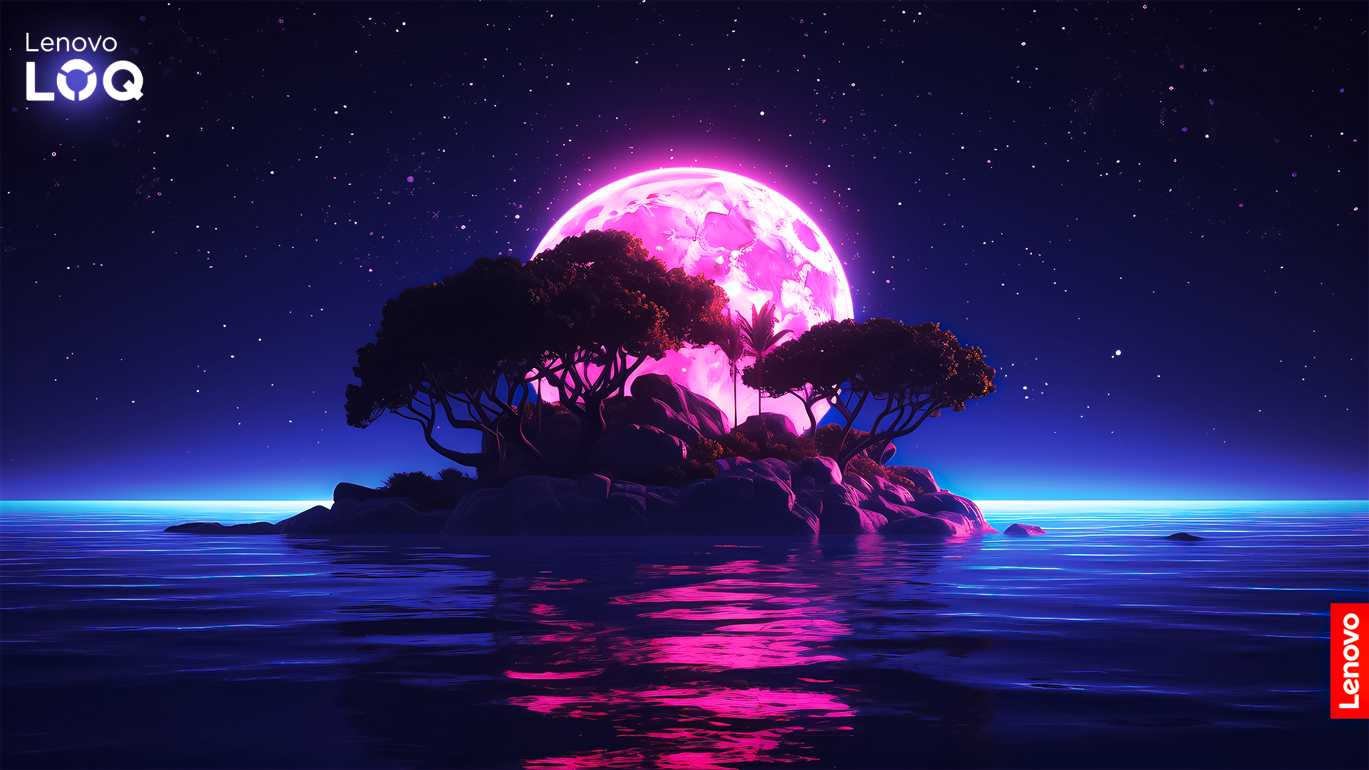 Lenovo HD Wallpaper: Moonlit Technology Oasis
