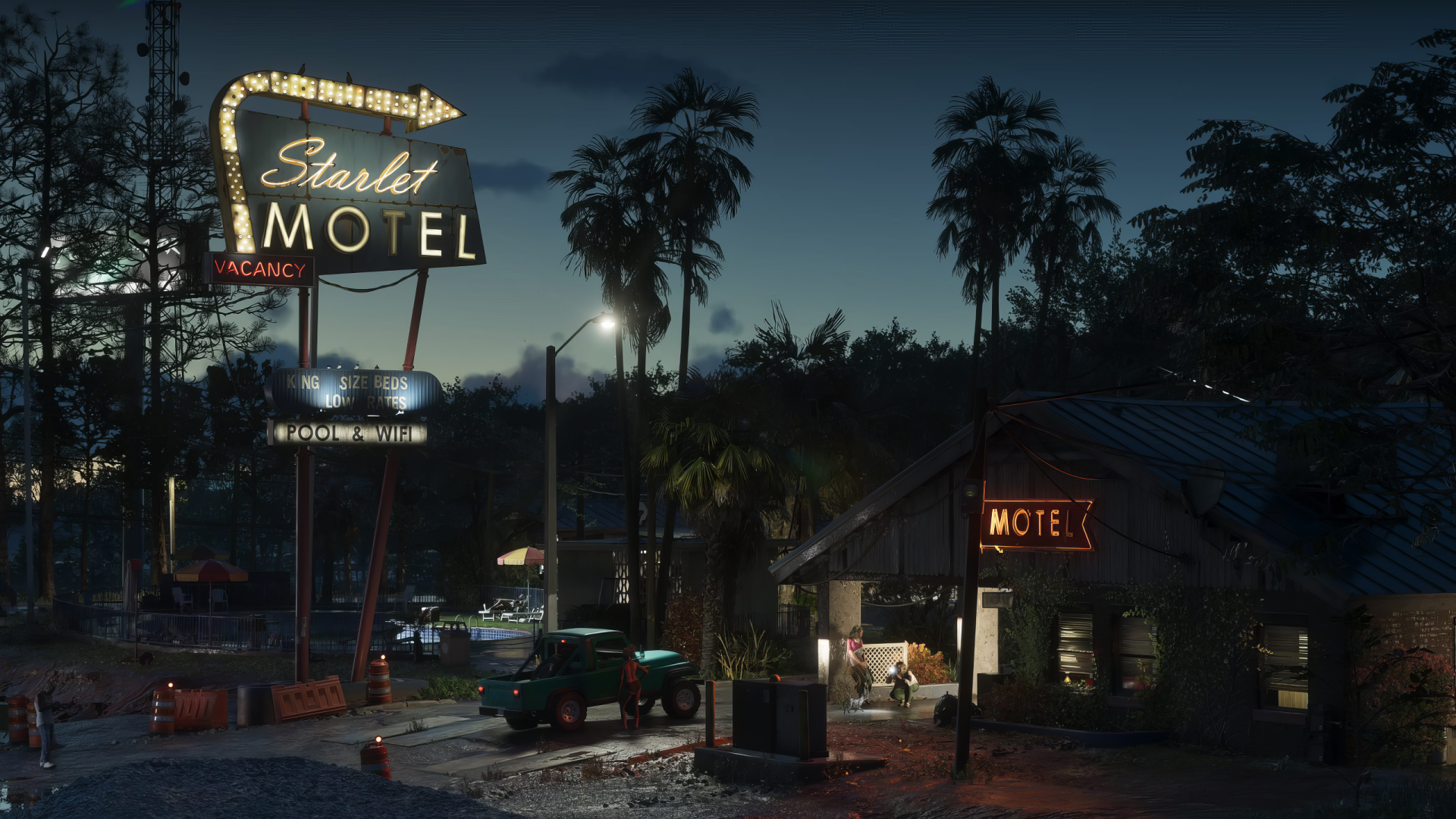HD Wallpaper: Grand Theft Auto VI Starlet Motel Night Scene