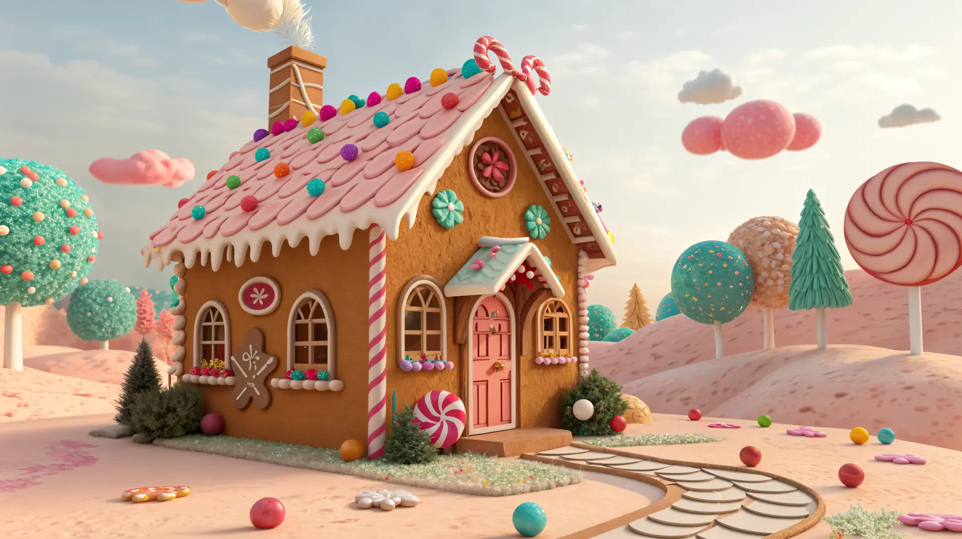 Candy-Coated Gingerbread House — 4K Ultra HD Wallpaper by QuantumCurator