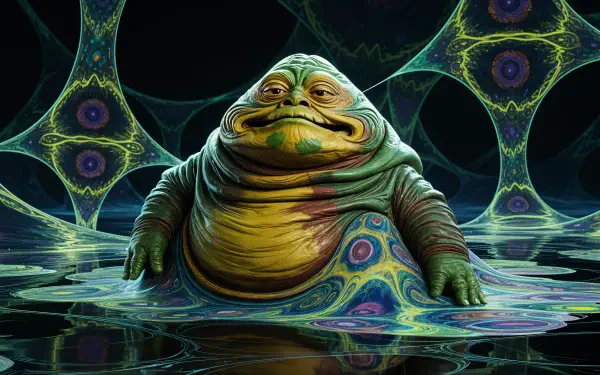 Jabba the Hutt HD Wallpaper – Iconic Star Wars Movie Villain Close-Up