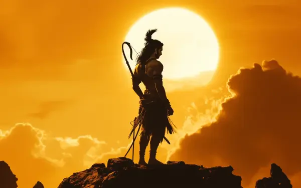 HD Wallpaper of Lord Ram, the Sun Archer and Hindu God in a Fiery ...