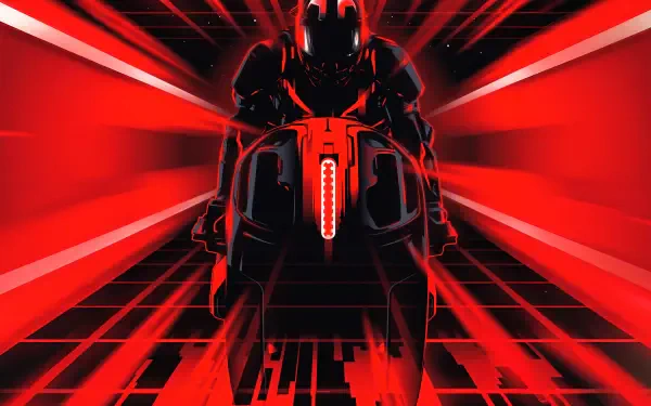 TRON: Ares — Crimson Ride (4K Ultra HD Wallpaper) by Bartos Gyorgy