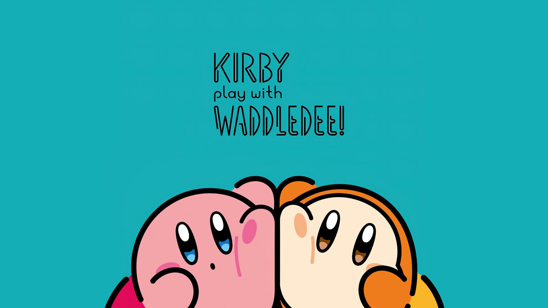 Kirby & Waddle Dee — Playtime HD Wallpaper
