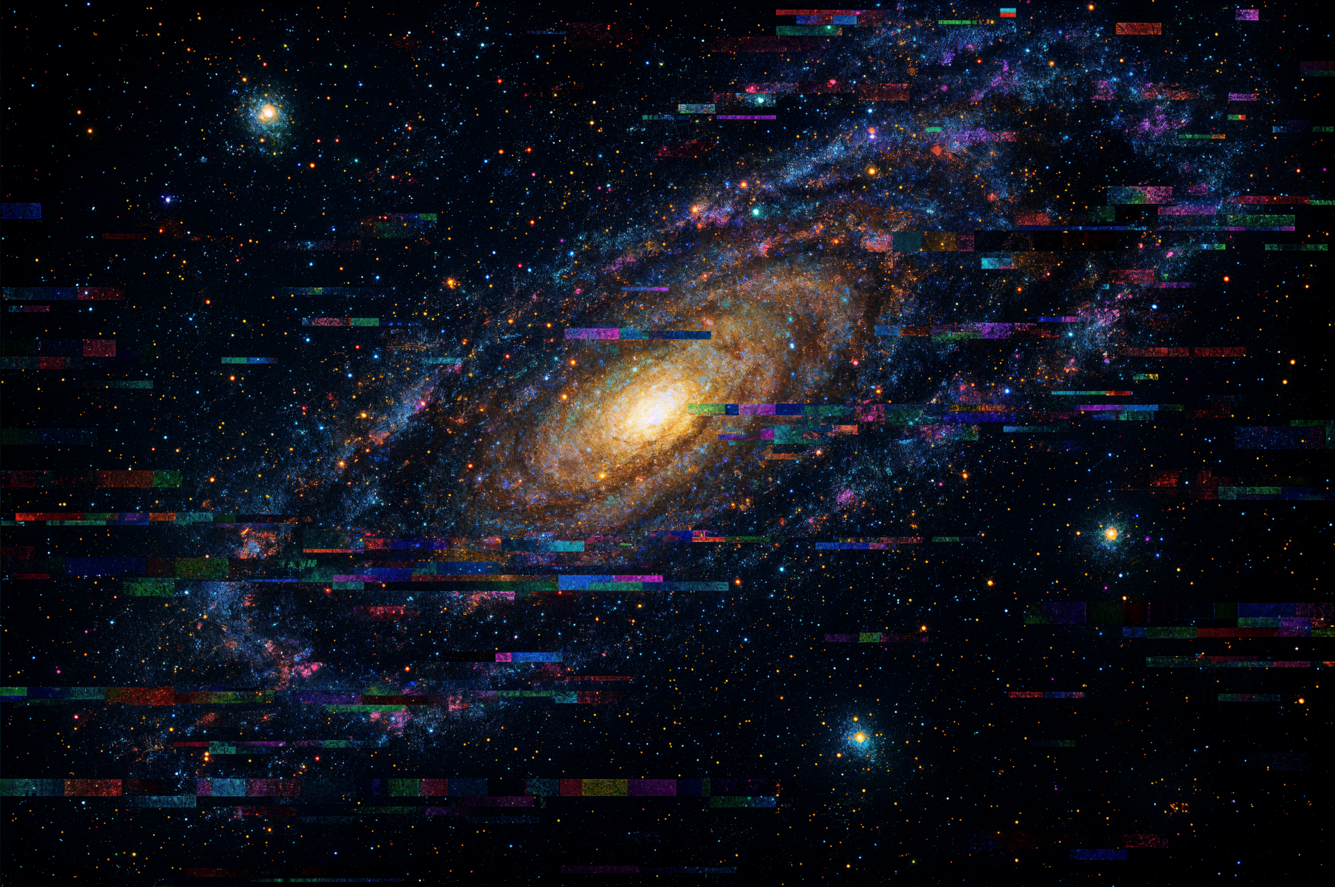 Universe 4K Ultra HD — Glitched Spiral Galaxy Wallpaper by QuantumCurator