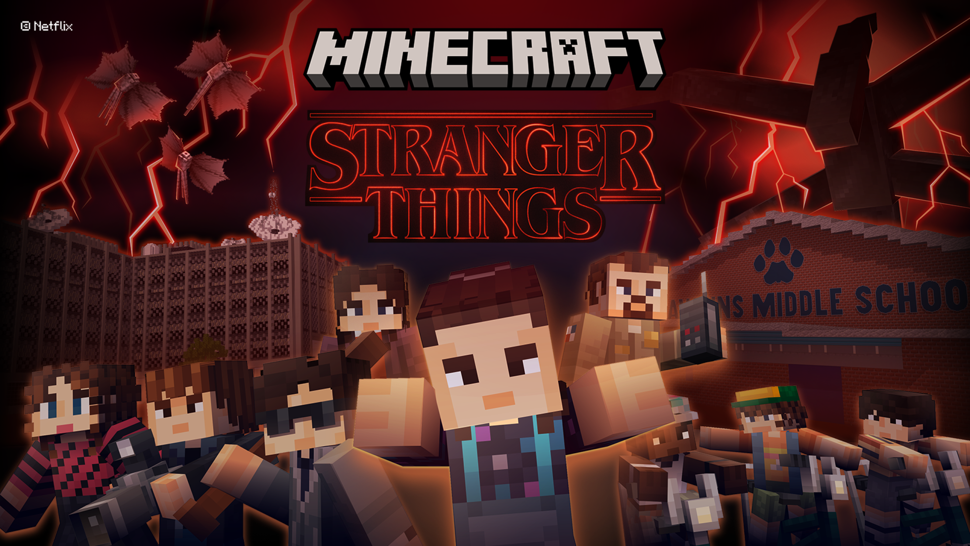 Download Video Game Minecraft Stranger Things Crossover HD Wallpaper