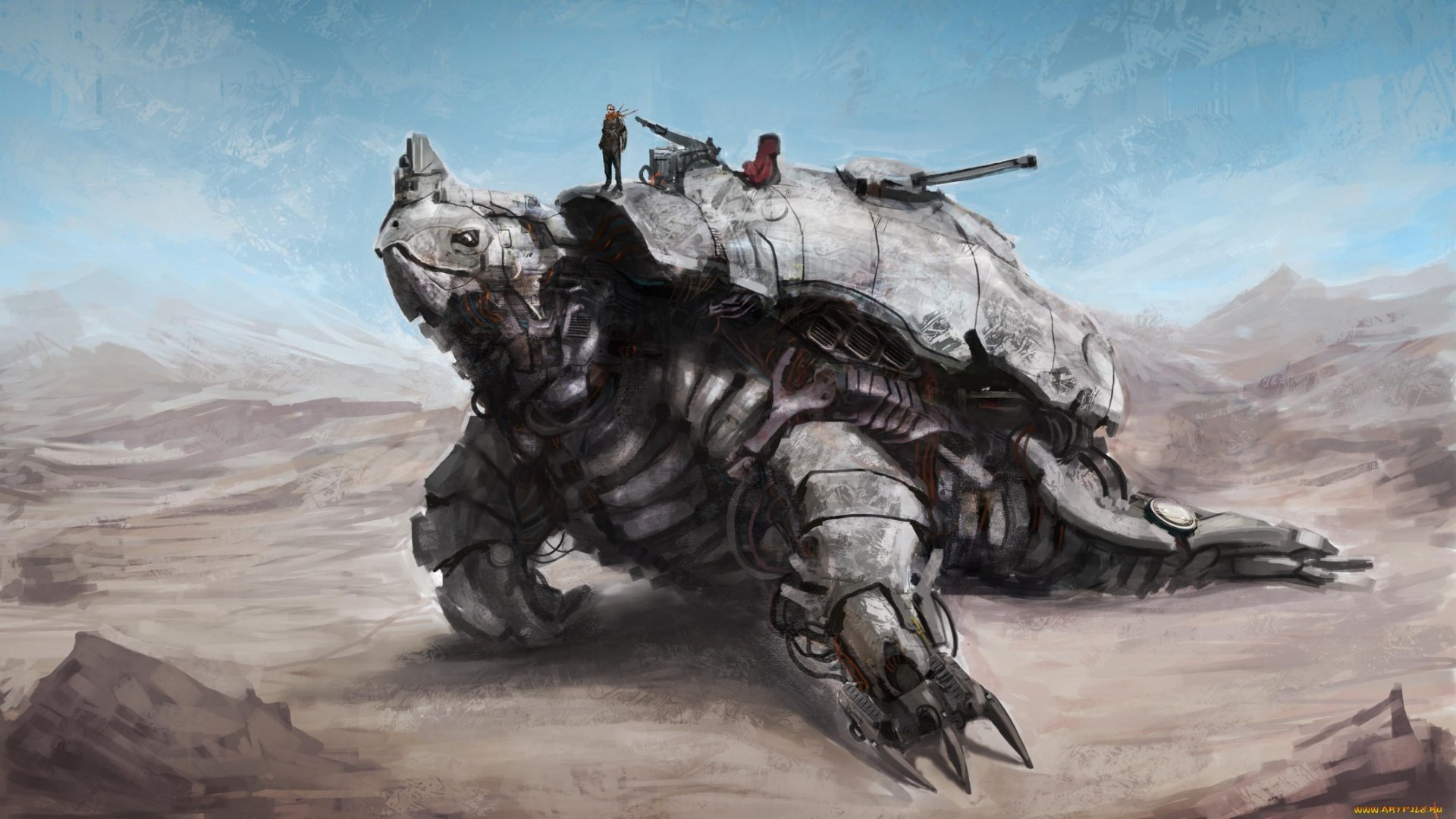 Desert Iron Colossus — HD Fantasy Creature Wallpaper | 2144x1206 ...