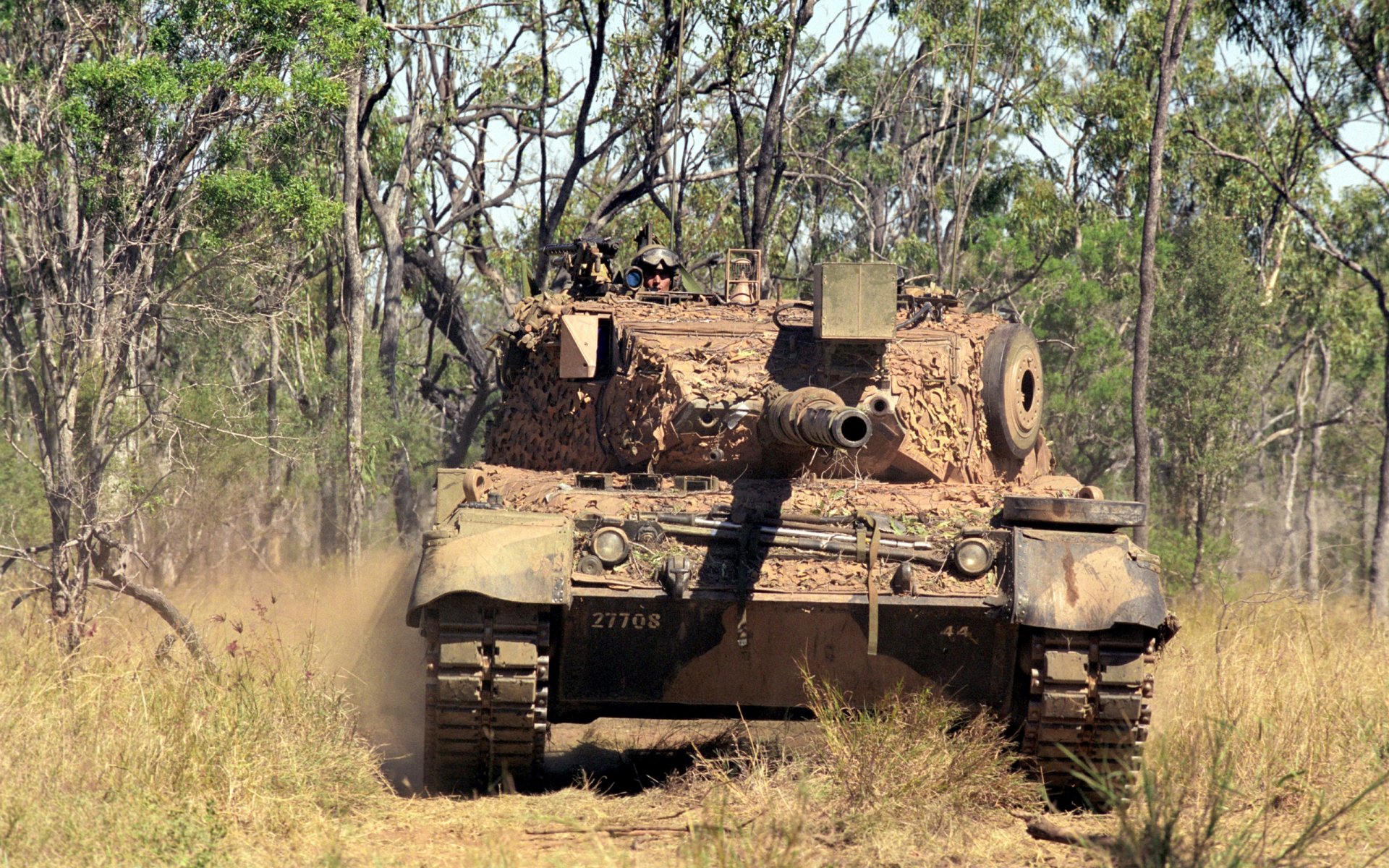 HD Military Tank in Bush Warfare with Guns