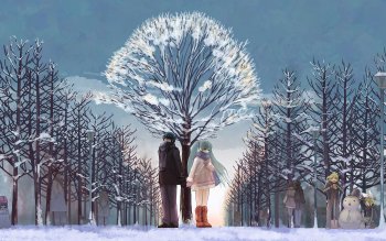 Download Snow Winter Love Couple Hatsune Miku Anime Vocaloid Anime ...