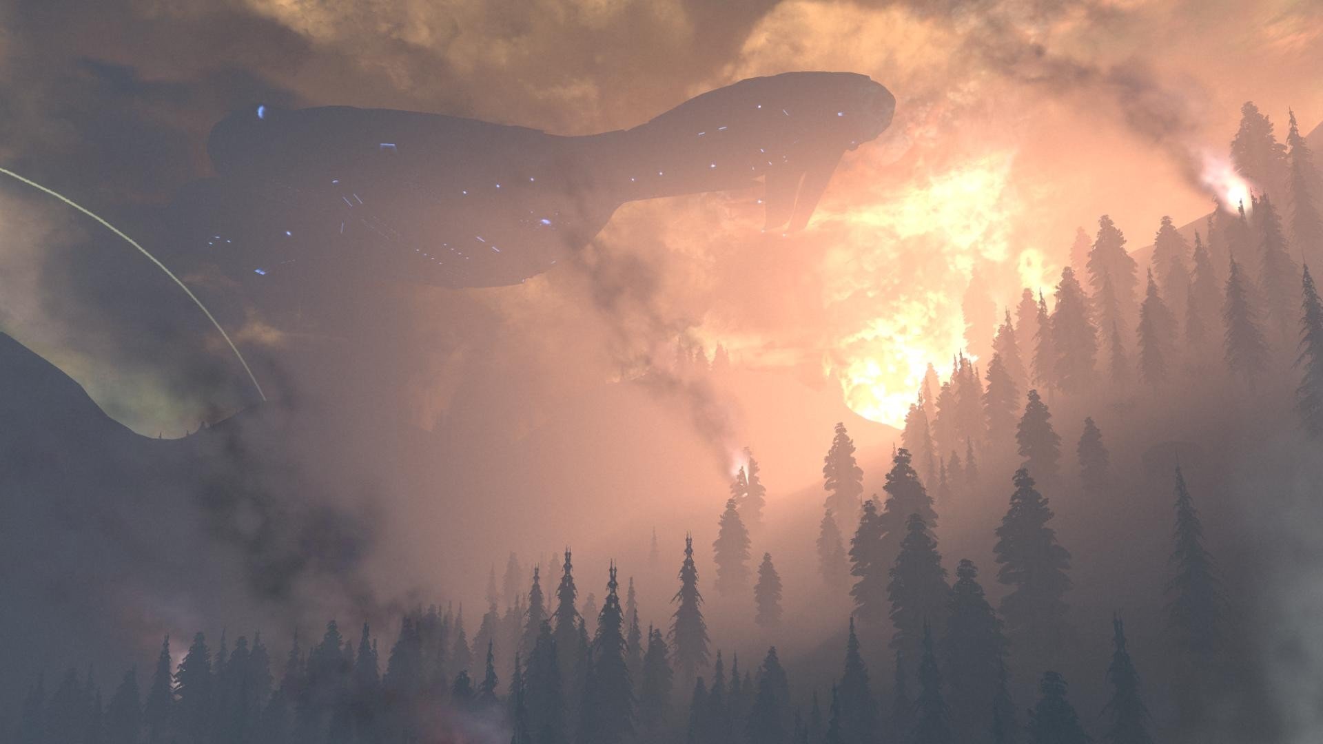 Covenant Halo Sci-Fi Spaceship HD Wallpaper: Epic Galactic Battle Scene