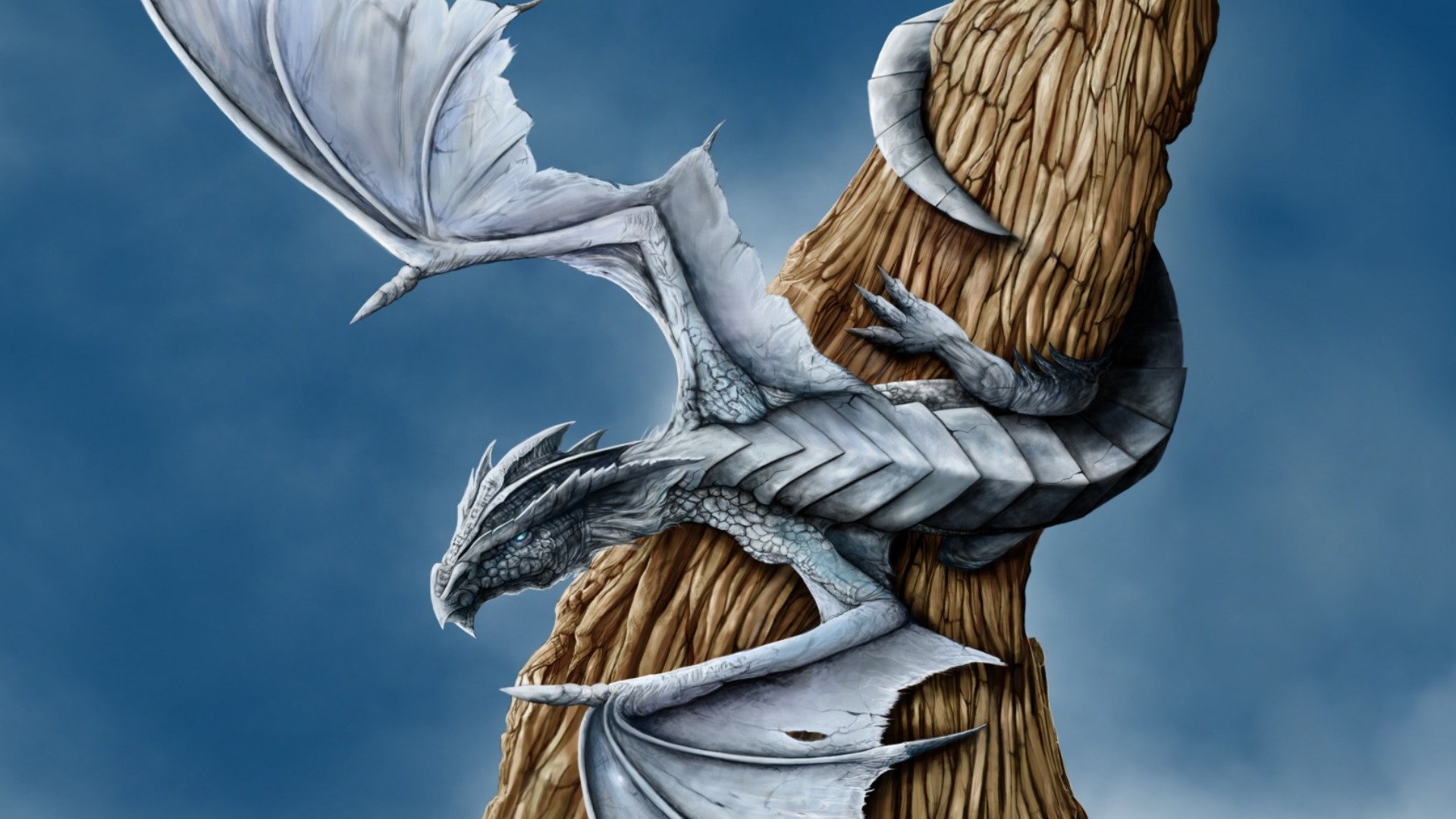 Silver Dragons Wallpaper