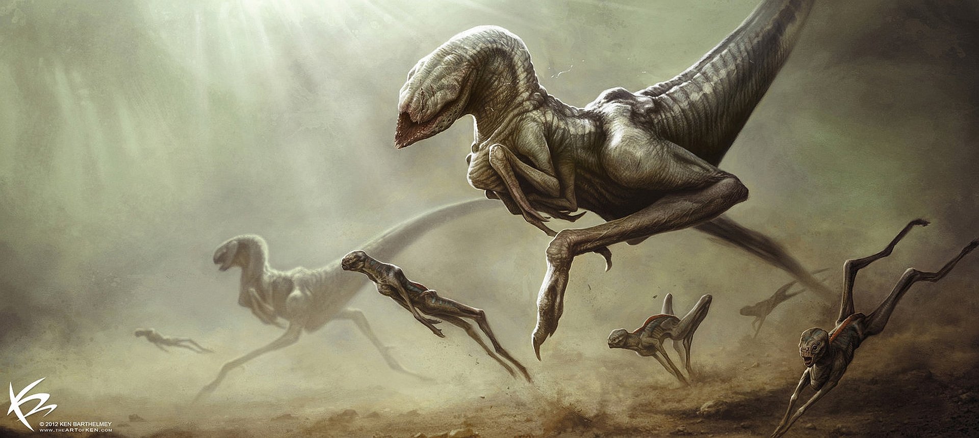 Epic Fantasy Creatures: HD Dinosaur Fantasy Wallpaper by Ken Barthelmey