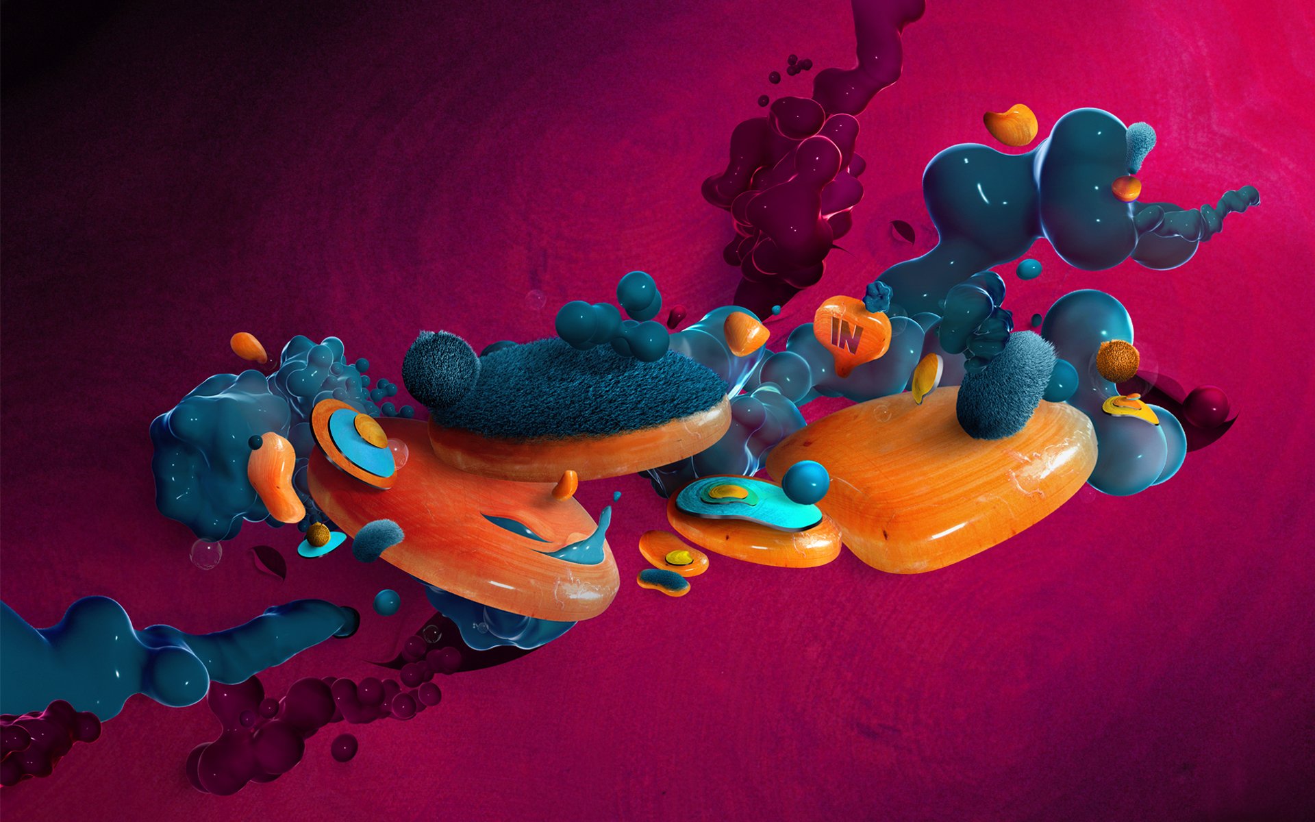 Vivid 3D Abstract CGI Art – HD Digital Splash