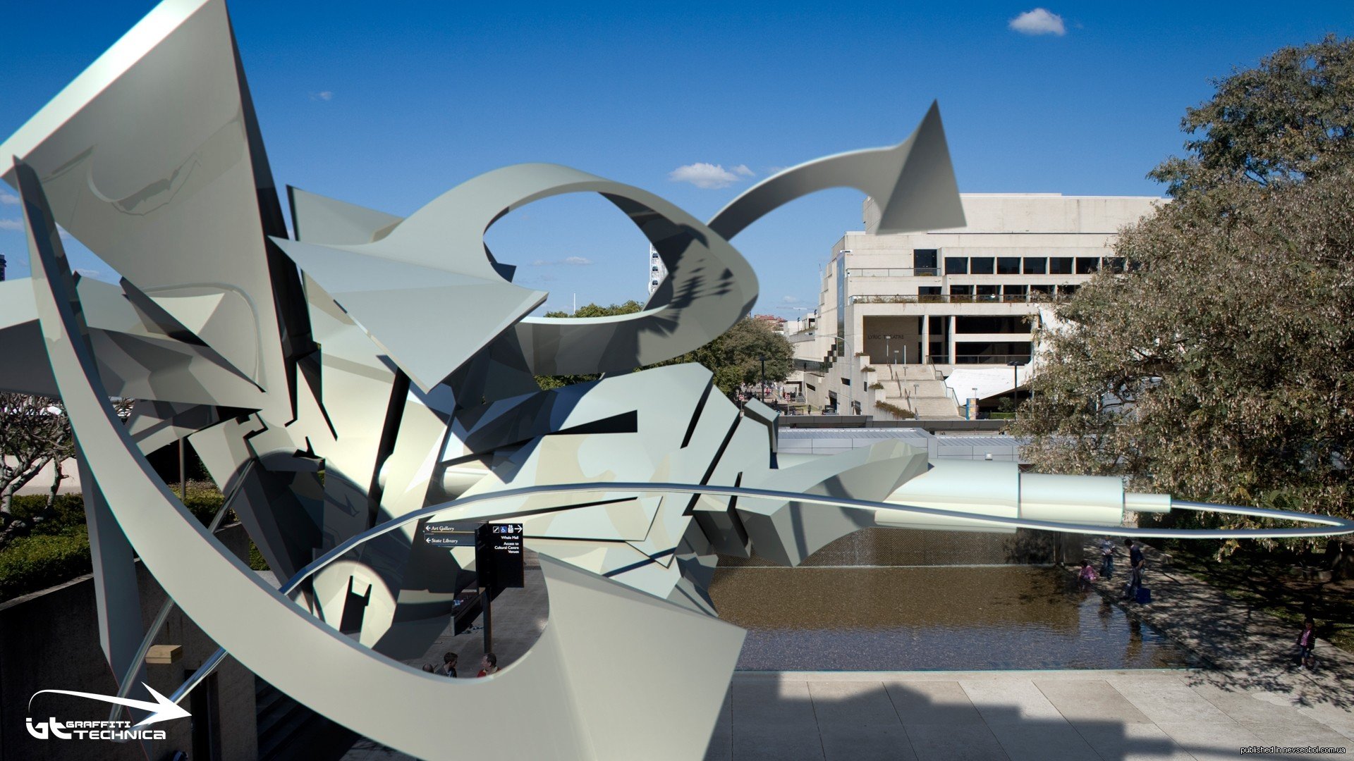 Download CGI 3D Man Made Sculpture HD Wallpaper by Graffiti Technica