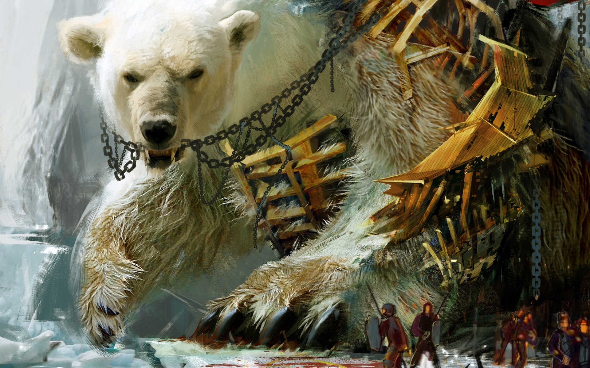 Video Game — Guild Wars 2 HD Wallpaper: Armored Ice Bear Guardian ...