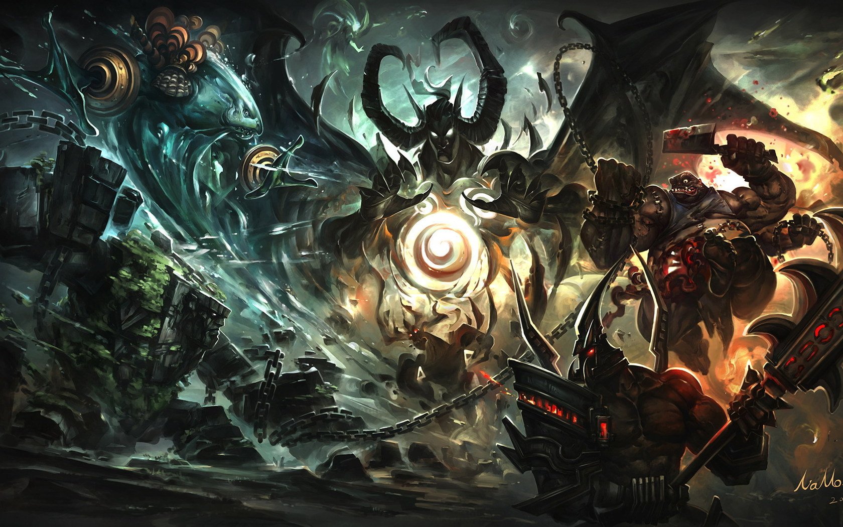 Epic Fantasy Battle HD: Clash of Dark Titans | 1680x1050 | Wallpaper Abyss