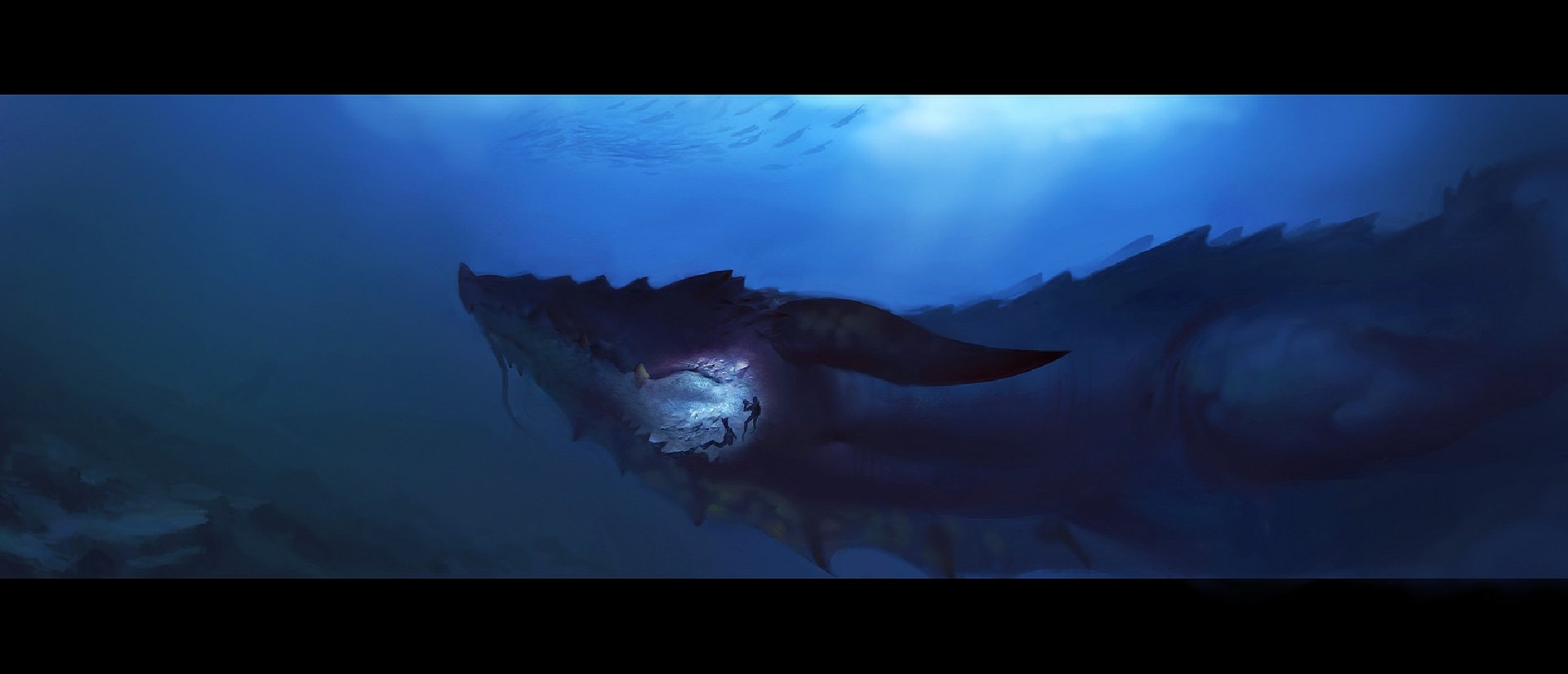 Wallpaper Sea Monster Boat