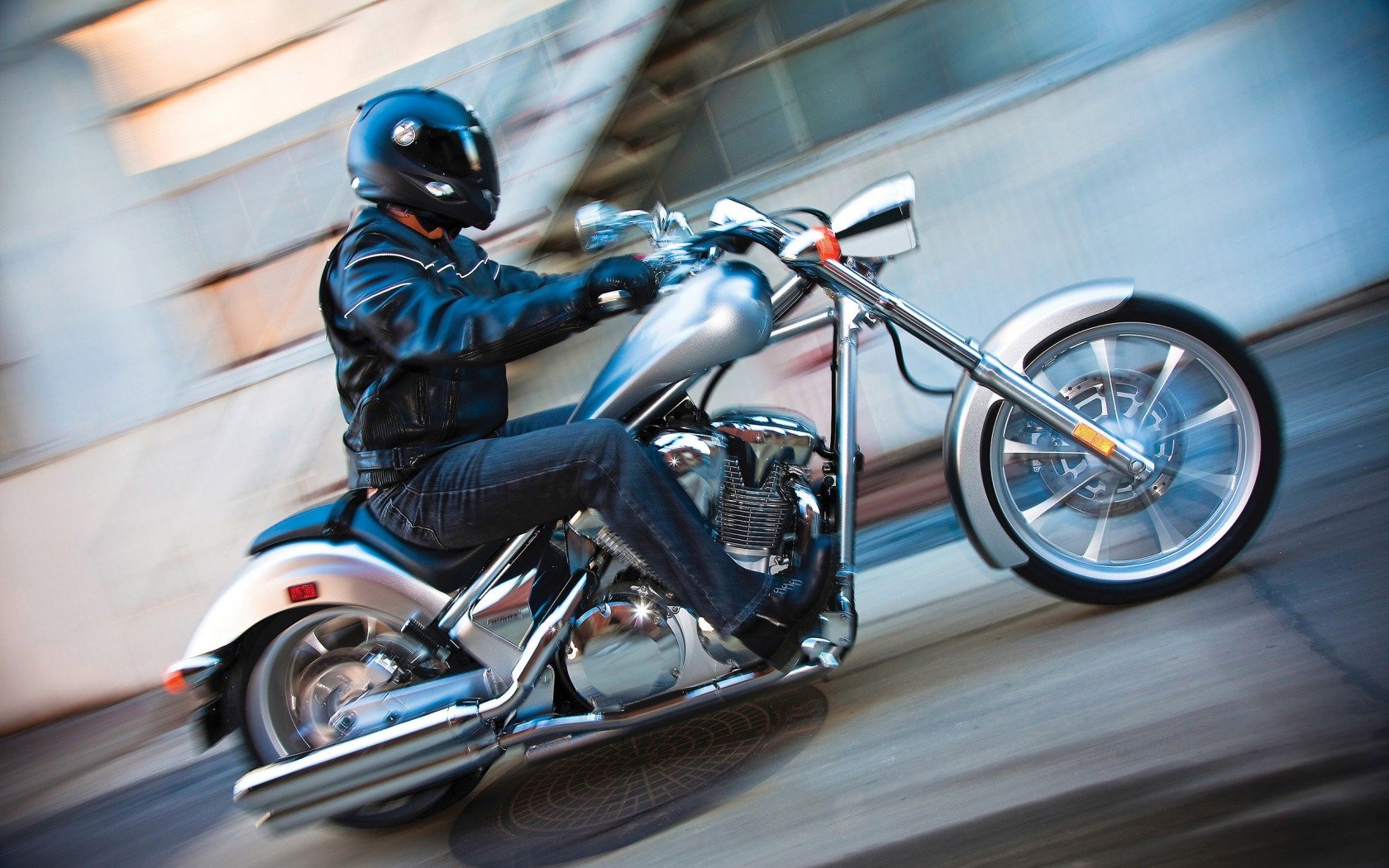 Urban Chrome Rider - HD Motorcycle Wallpaper | 1680x1050 | Wallpaper Abyss